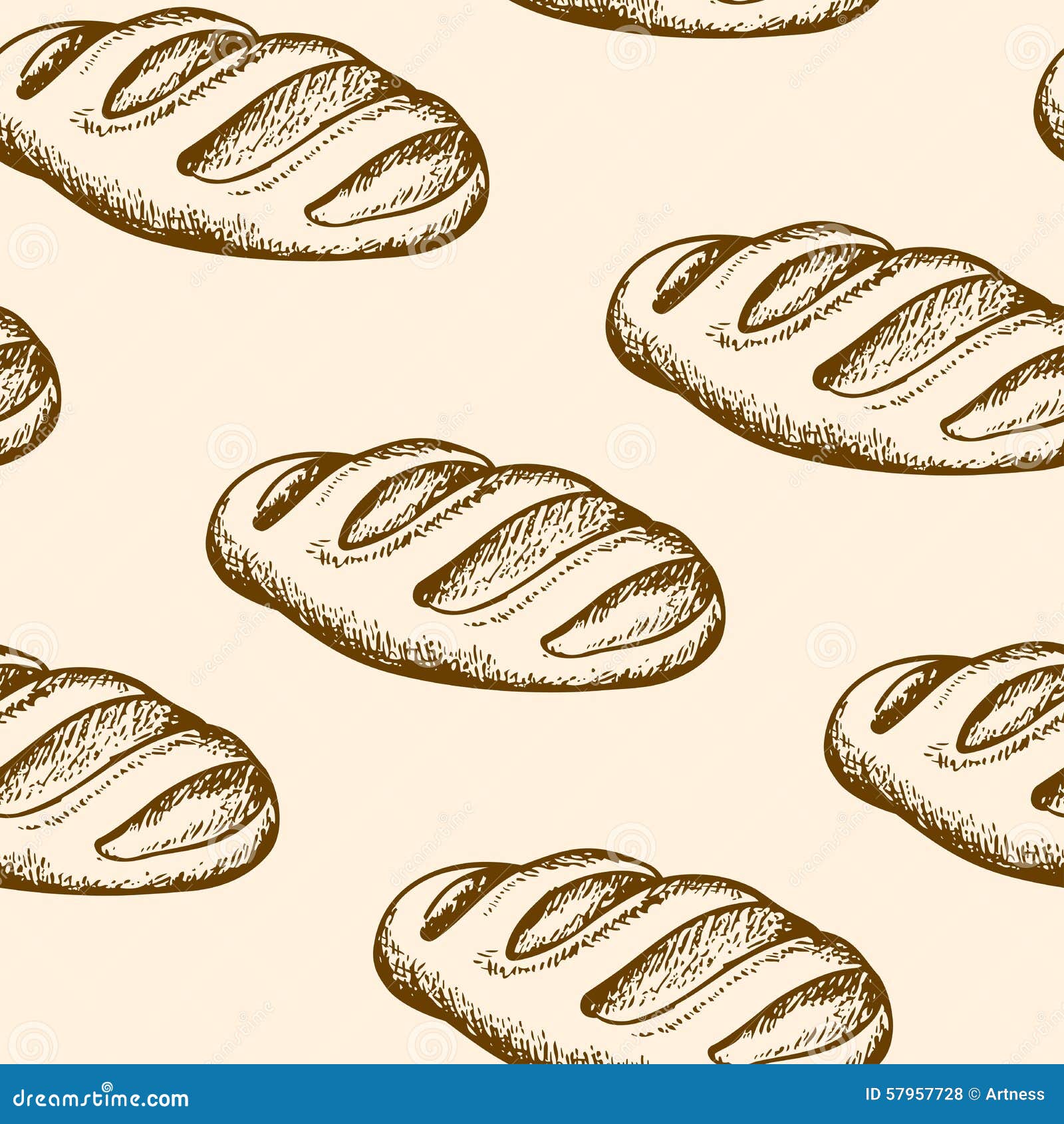 Seamless Pattern with Baguette Stock Vector - Illustration of wallpaper ...