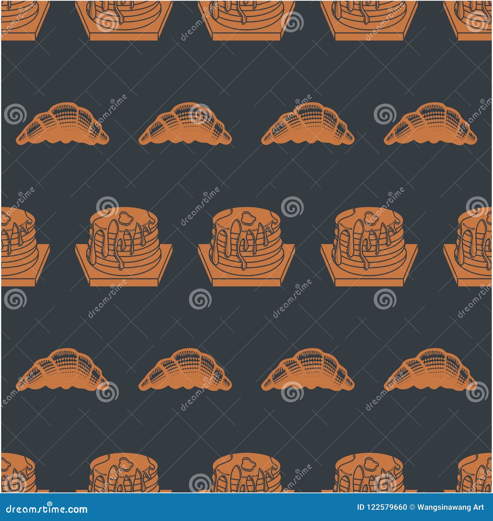 Seamless Pattern Bakery Product Vector Illustration. Stock Vector ...