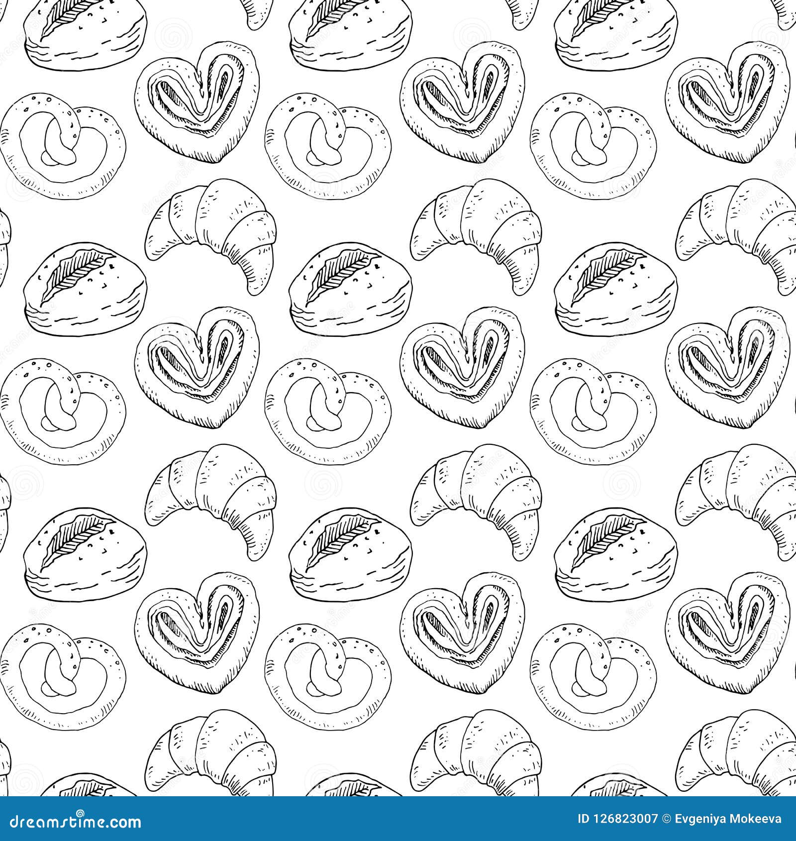 Seamless Pattern with Bakery Products. Stock Illustration ...