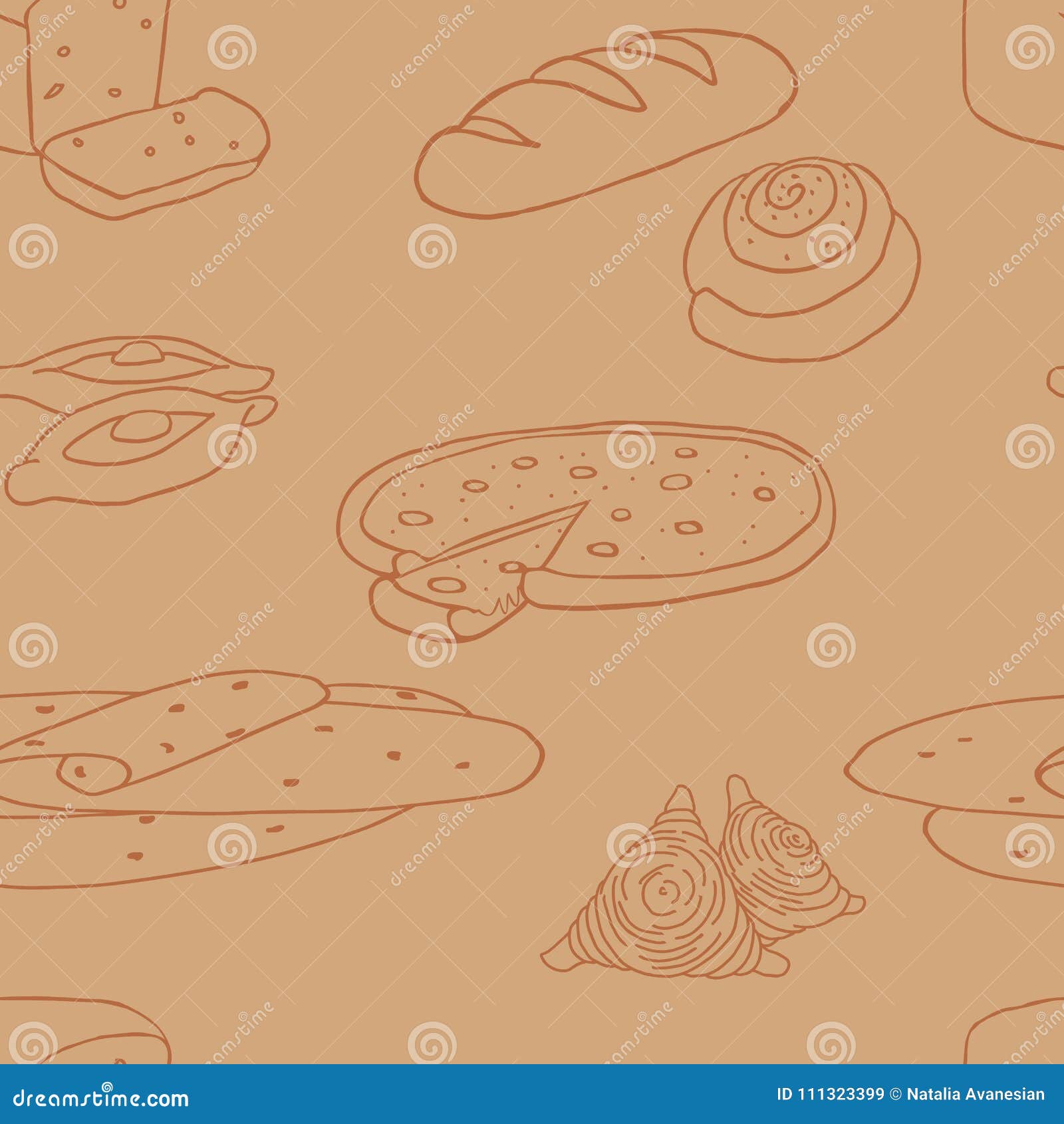 Seamless Background with Bakery Baking Stock Illustration ...