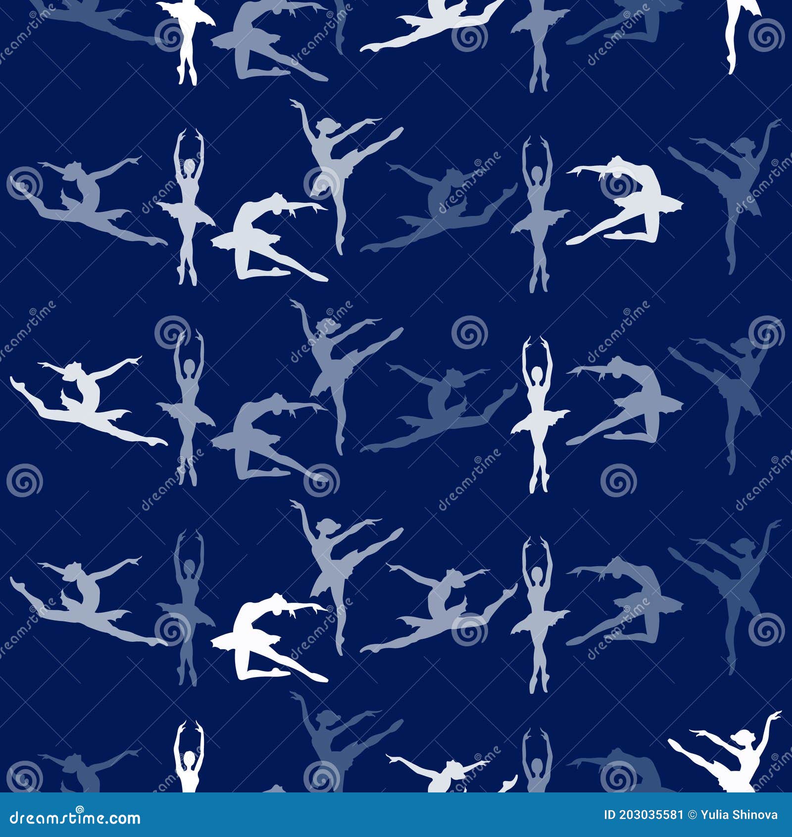 Seamless Pattern with Dancing Ballerinas Stock Vector - Illustration of ...