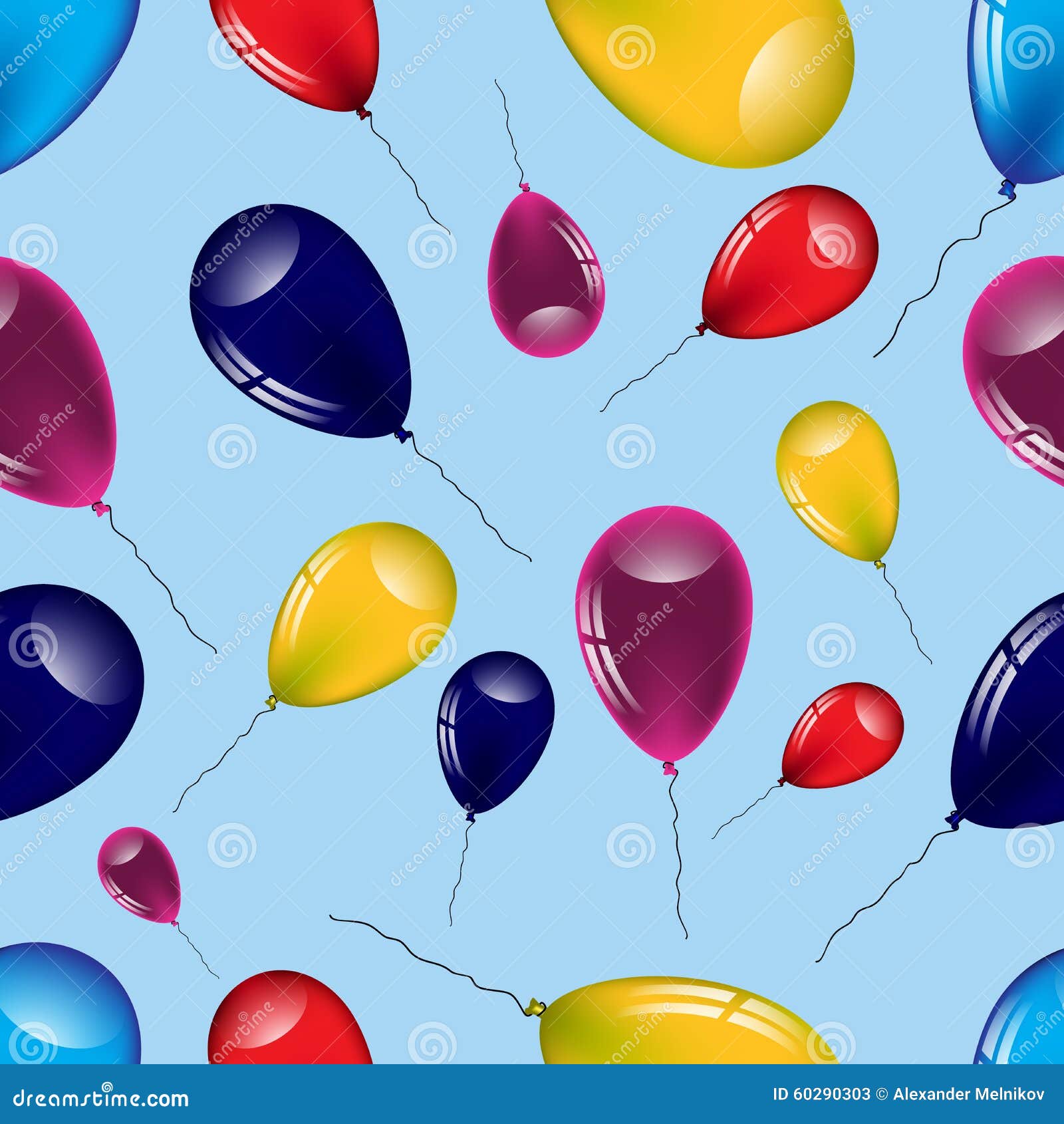 Seamless Pattern of Balloons.Vector Stock Illustration - Illustration ...
