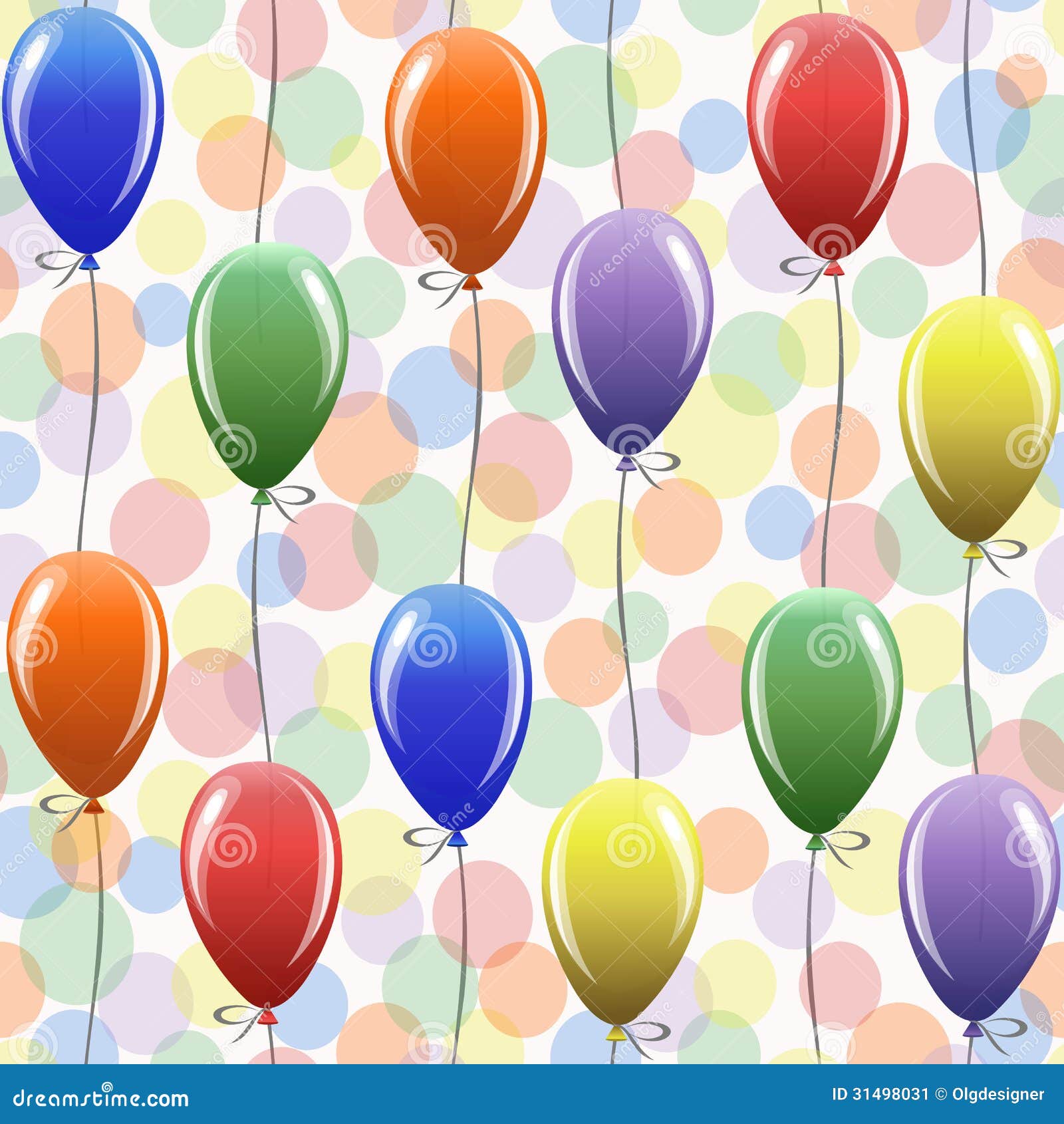 Seamless Pattern with Balloons Stock Vector - Illustration of circles ...