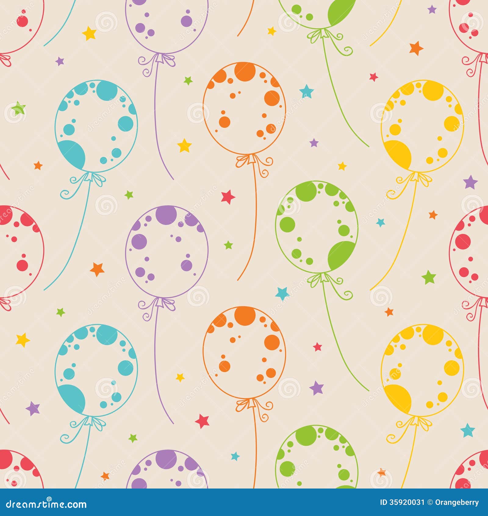 Seamless Pattern with Balloons Stock Vector - Illustration of birthday ...