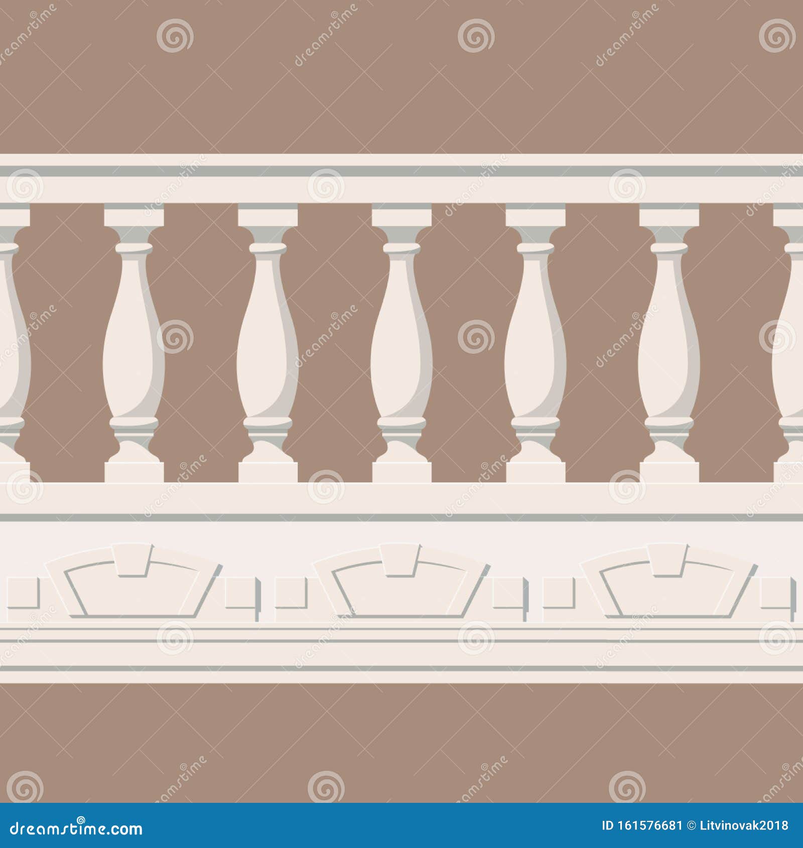 Seamless Pattern of Balustrade. the Enclosure of the Balcony or Veranda ...