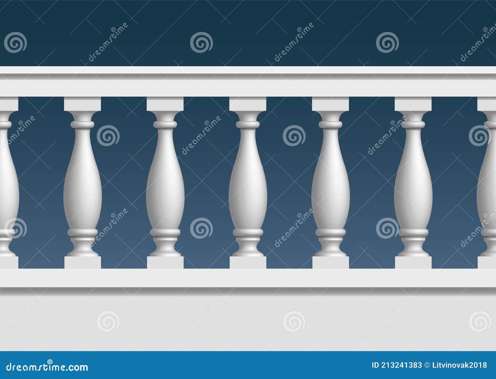 Seamless Pattern of Balustrade. the Railing of the Balcony or Veranda ...