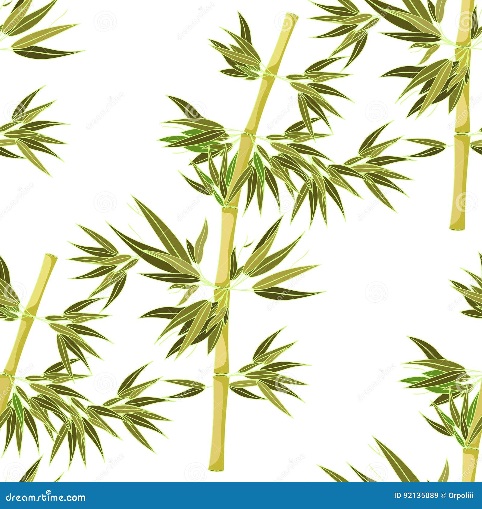 Seamless Pattern Bamboo Tree Tropical China Japan. Vector Illustration ...