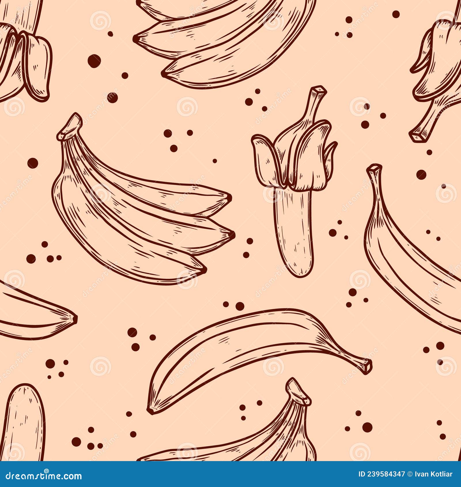 Seamless Pattern with Bananas. Design Element for Poster, Card, Banner ...
