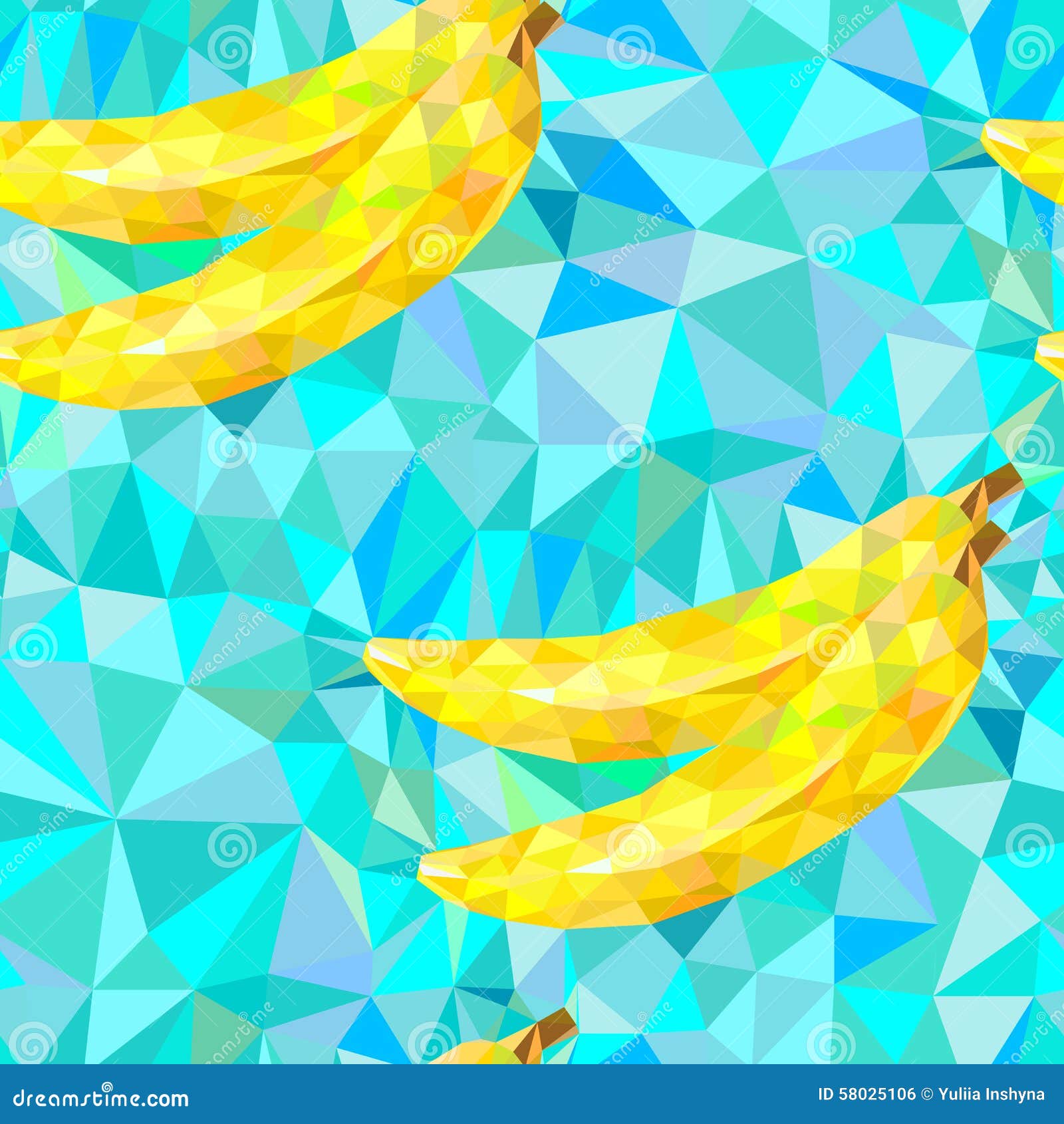 Seamless Pattern with Bananas Triangles Stock Vector - Illustration of ...