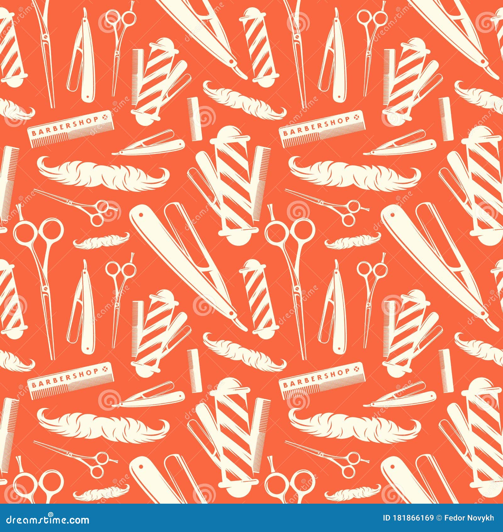 Seamless Pattern for Barber Shop Stock Vector - Illustration of graphic ...