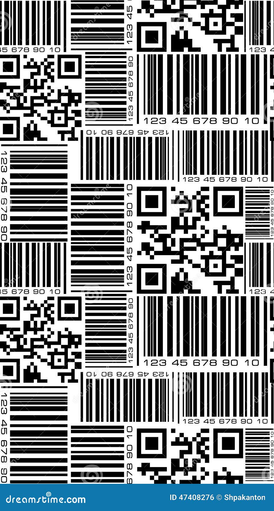 Seamless Pattern in Barcode Style. Stock Vector - Illustration of ...