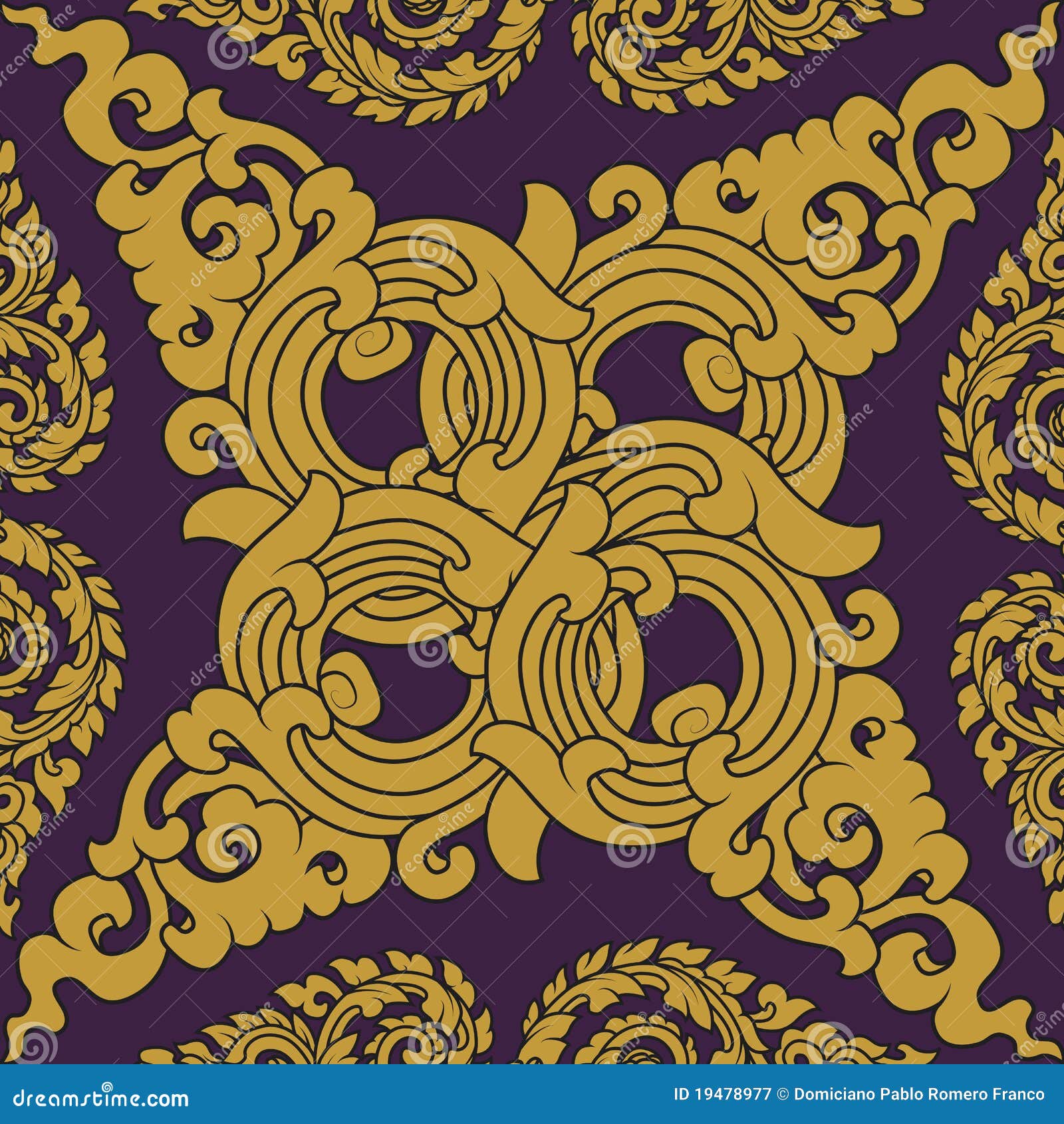 Seamless pattern baroque stock vector. Illustration of retro - 19478977