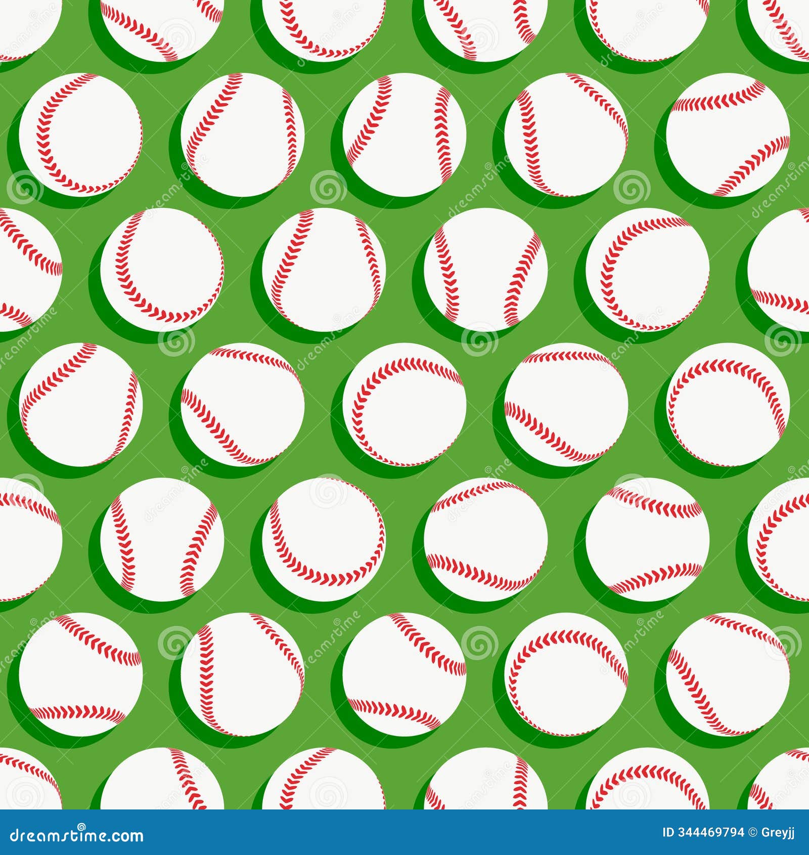Seamless Pattern of Baseball Balls in Flat Style Stock Illustration ...