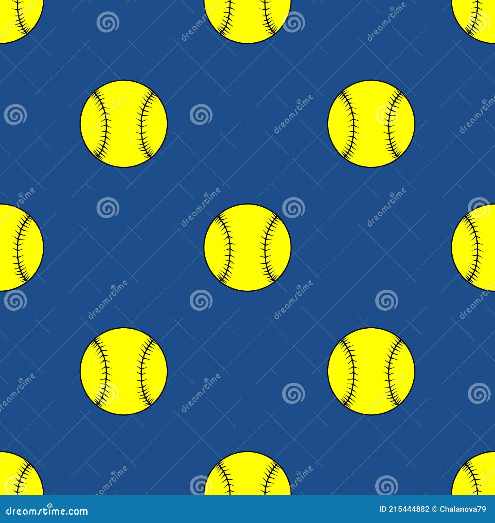 Seamless Pattern of the Baseball Softball Balls Stock Vector ...