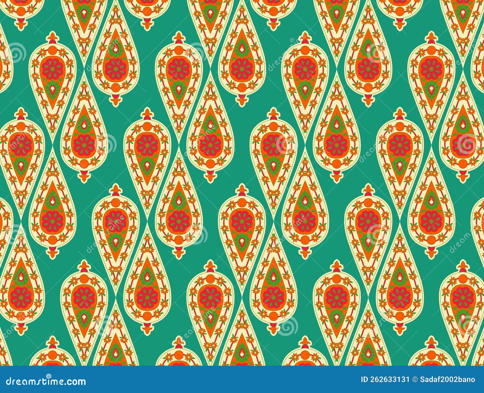 Seamless Pattern Based on Traditional Asian Elements Paisley Stock ...