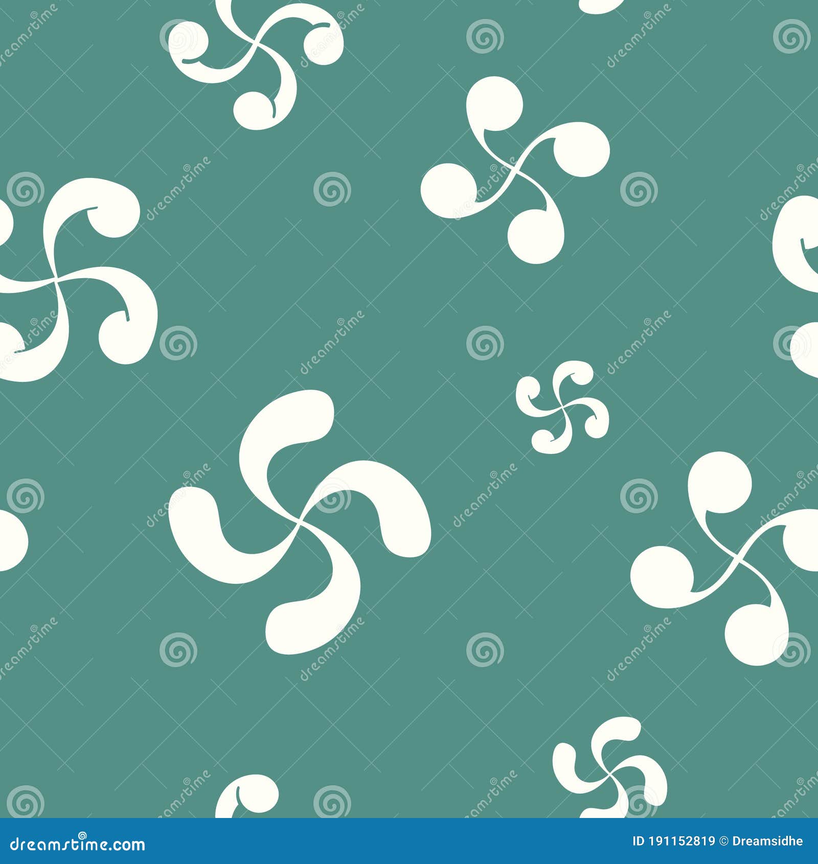 Seamless Pattern with Basque Cross Lauburu Stock Vector - Illustration ...