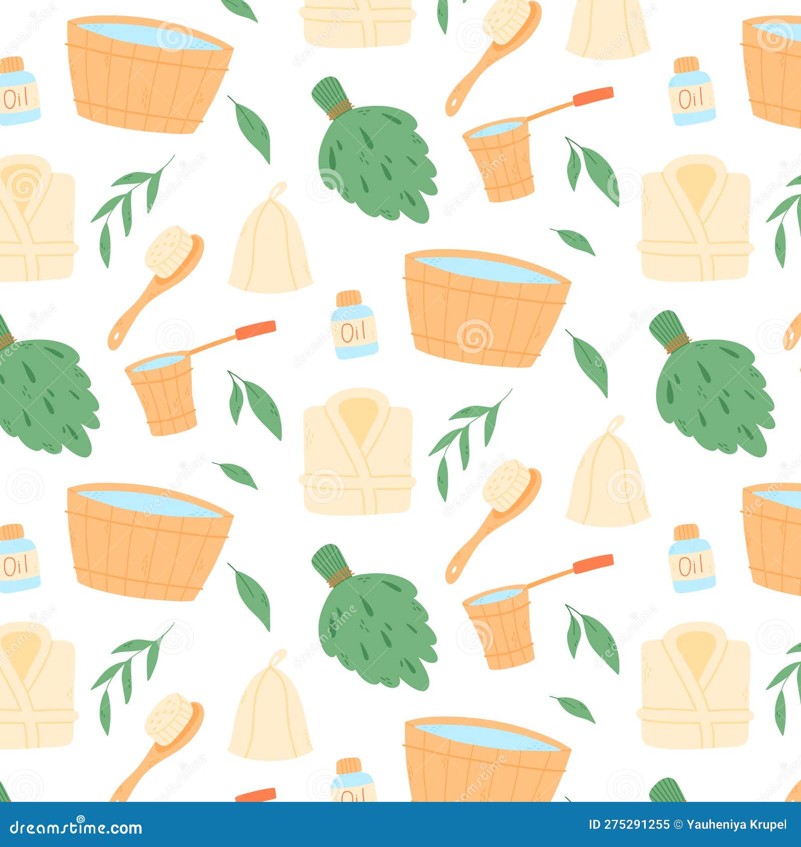 Seamless Pattern with Bath Items. Vector Illustration. Bath Print Stock ...