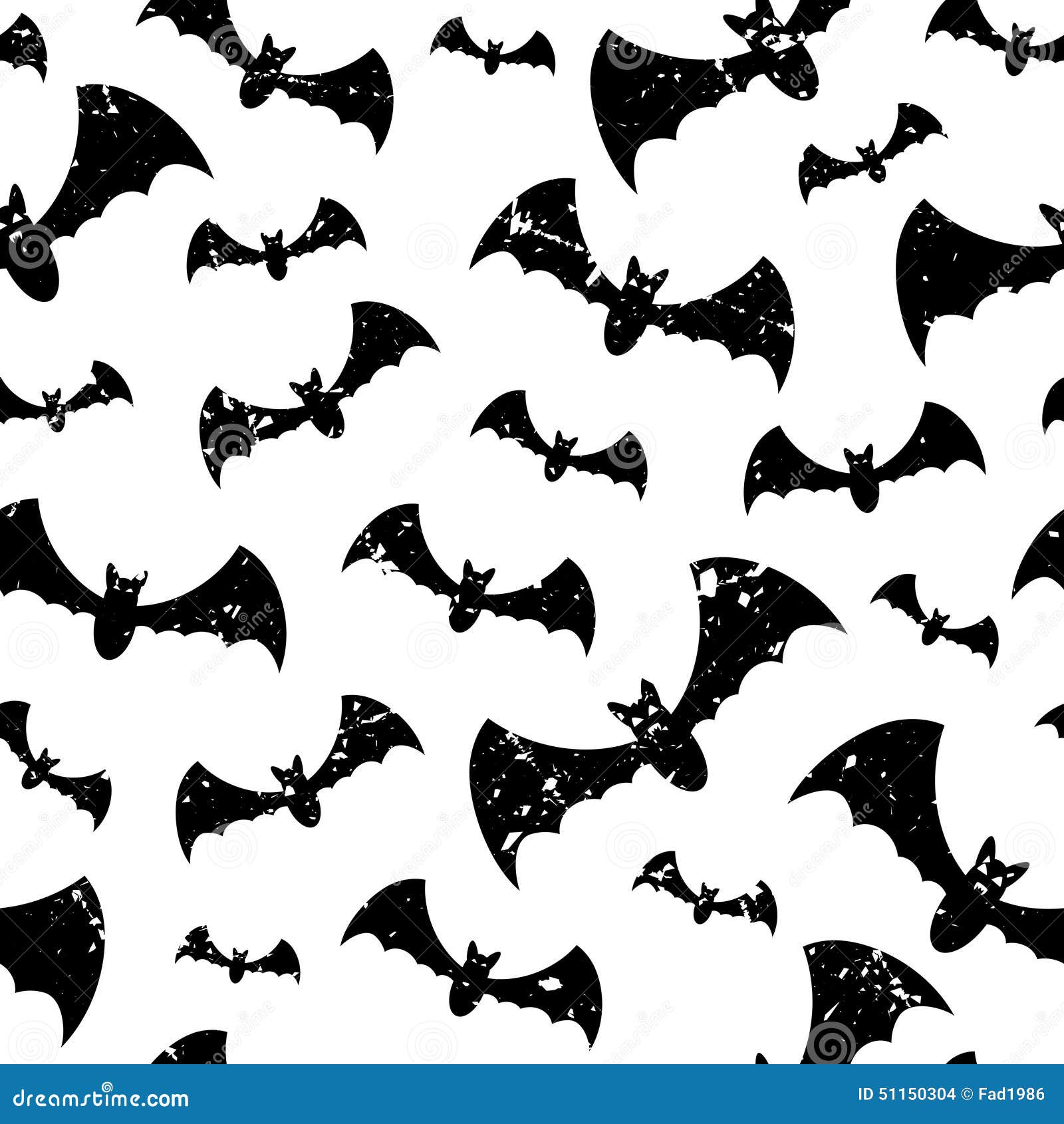 Seamless pattern with bats stock vector. Illustration of black - 51150304