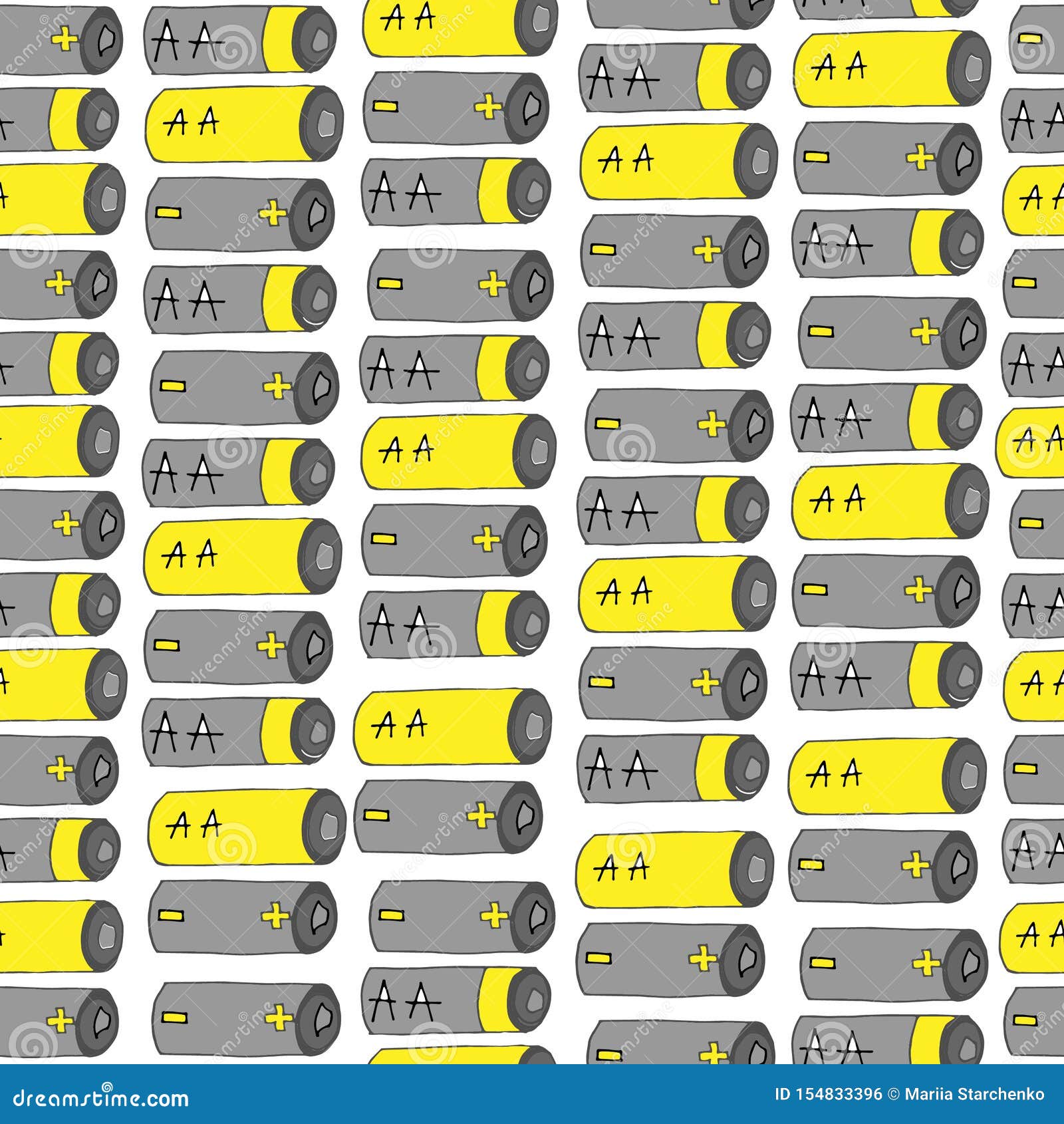 Seamless Pattern of Batteries - Vector Stock Vector - Illustration of ...