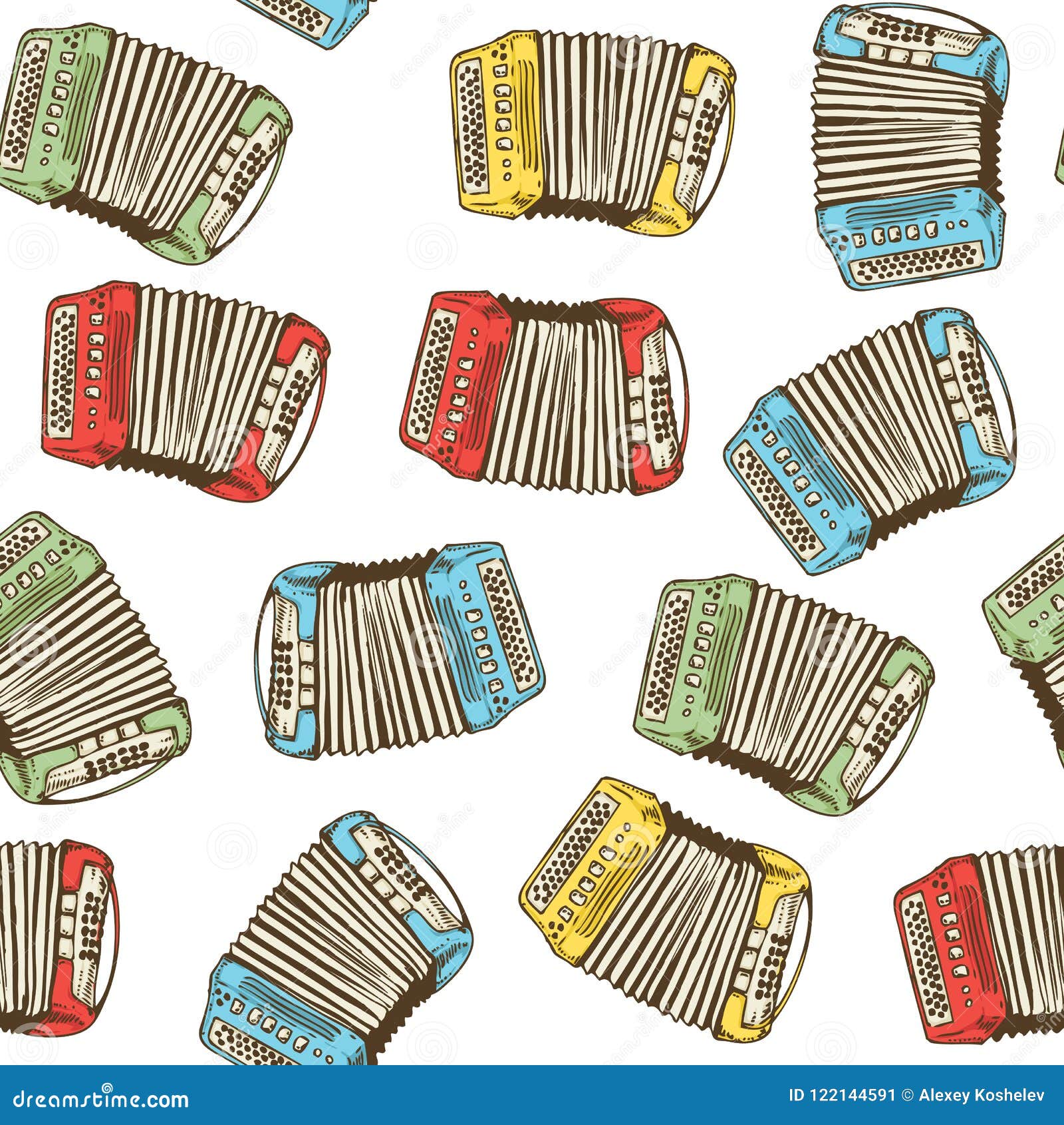 Seamless Pattern. Bayans or Accordions Stock Illustration ...