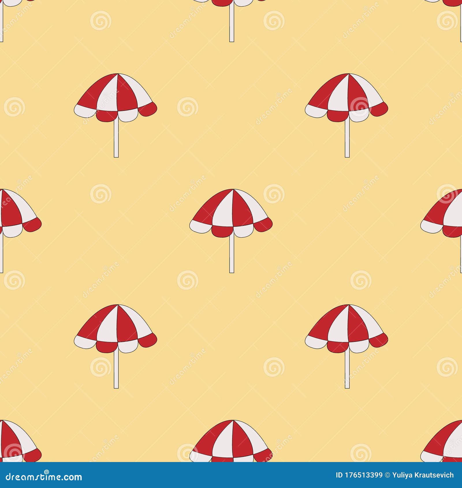 Seamless Pattern with Beach Umbrella. Vector Illustration Stock Vector ...