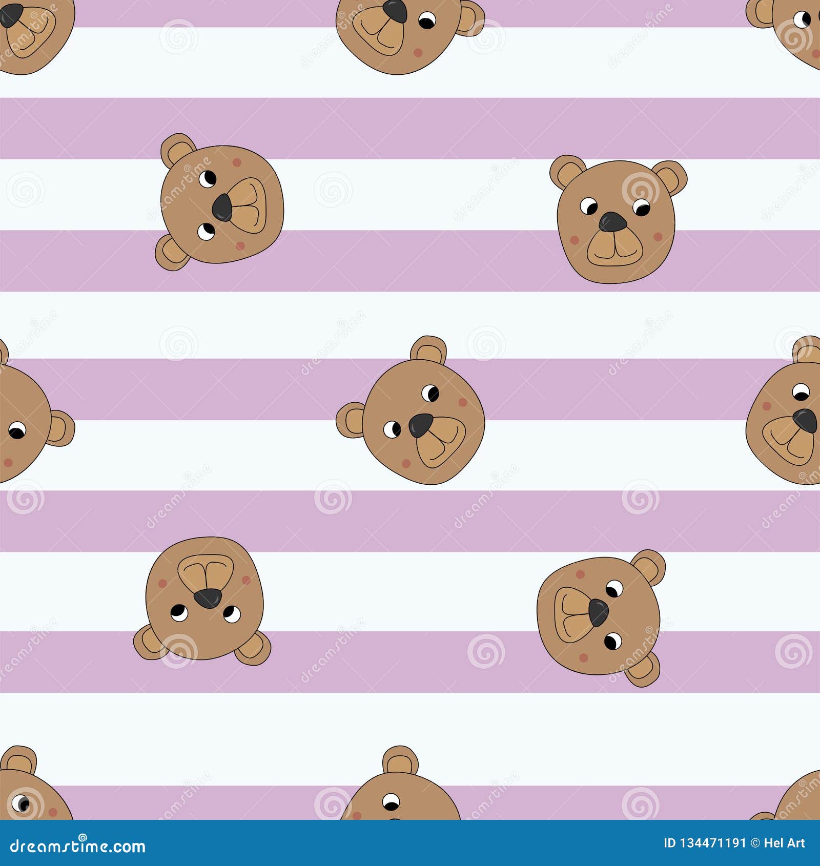 Seamless pattern bears. stock vector. Illustration of girl - 134471191