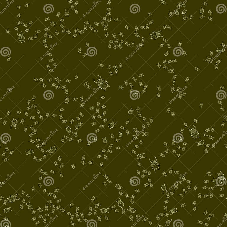 Seamless Pattern with Beatles on the Dark Background Stock Illustration ...