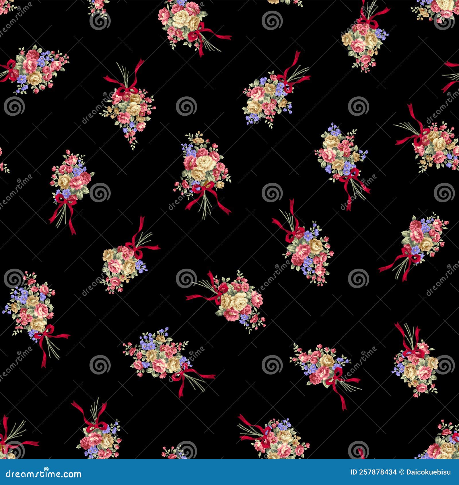 Seamless Pattern with a Beautiful Bouquet of Roses, Stock Vector ...