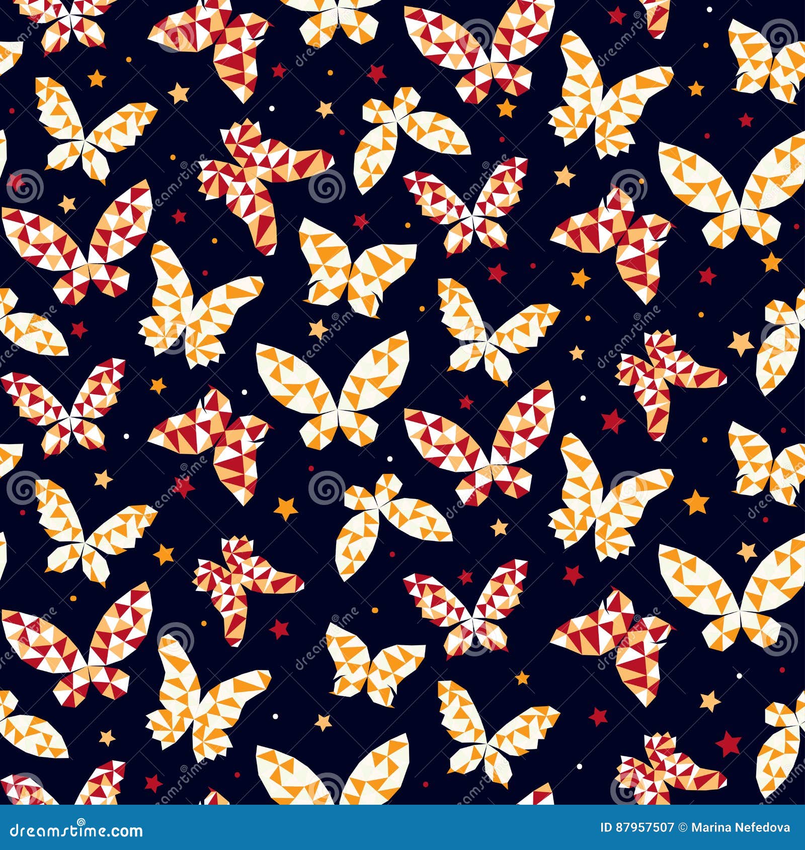 Seamless Pattern with Beautiful Butterflies Stock Illustration ...