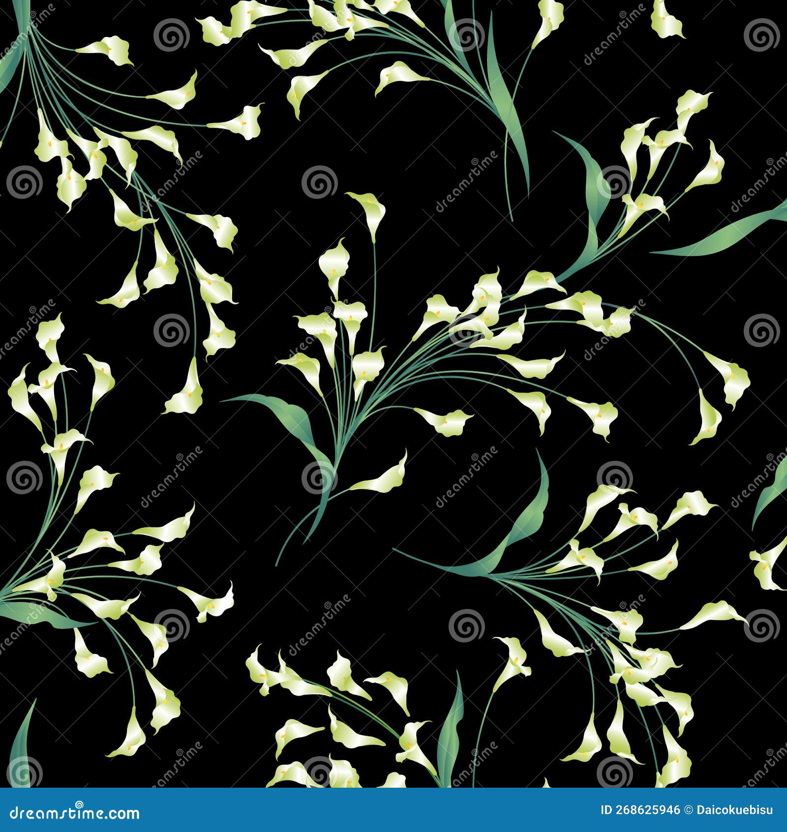 Seamless Pattern in Beautiful Calla Lily, Stock Vector - Illustration ...