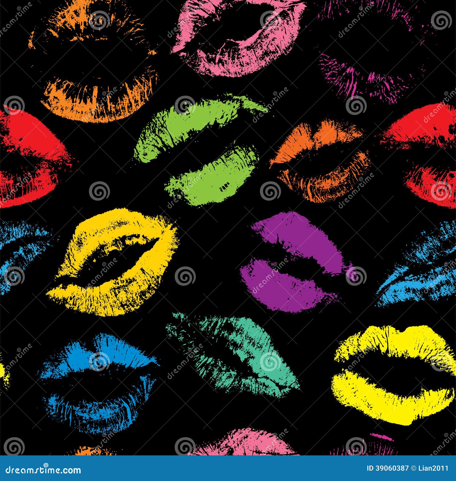 Seamless Pattern with Beautiful Different Lips Stock Vector ...