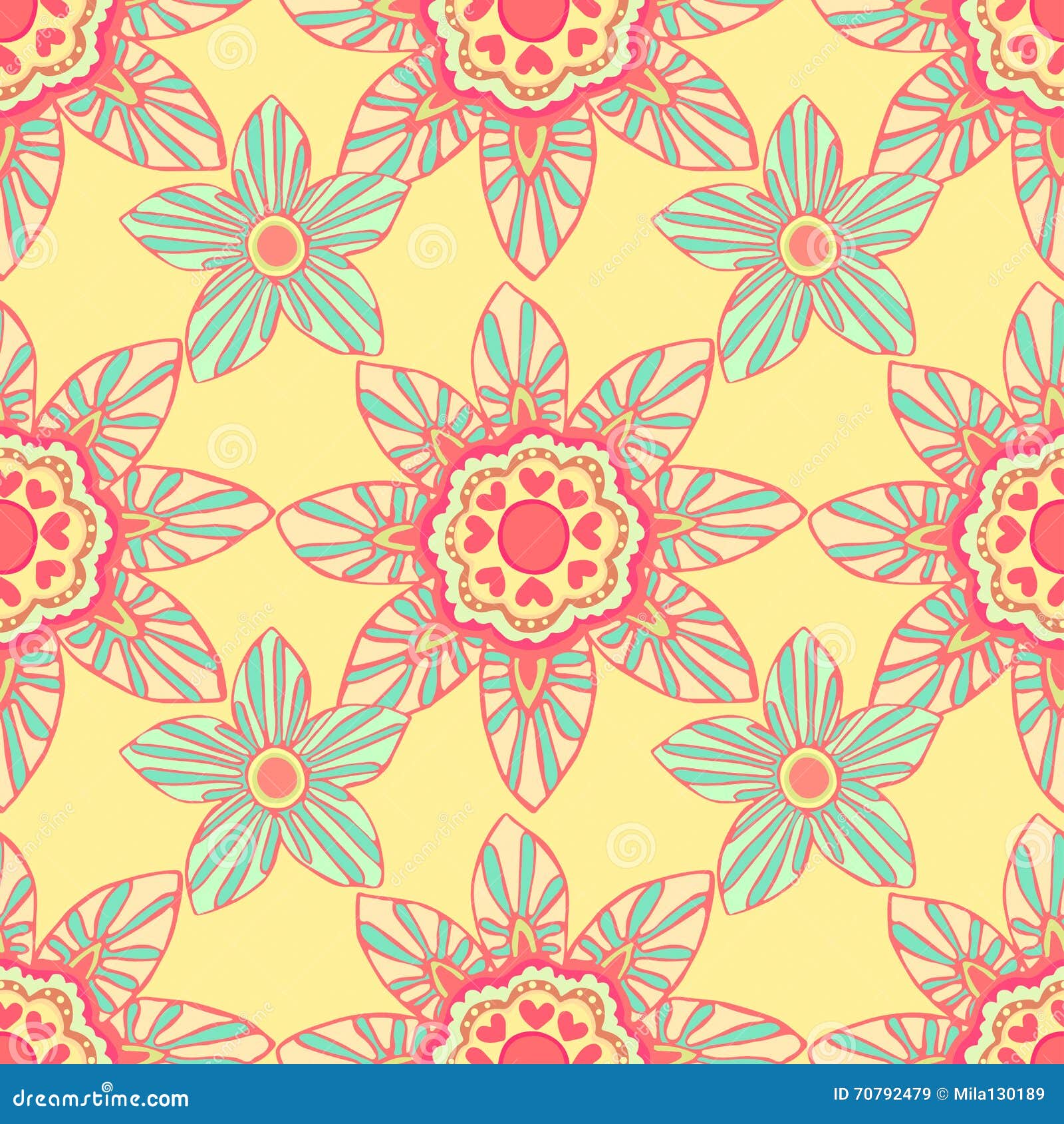 Seamless Pattern with Beautiful Flowers, Background Stock Vector ...