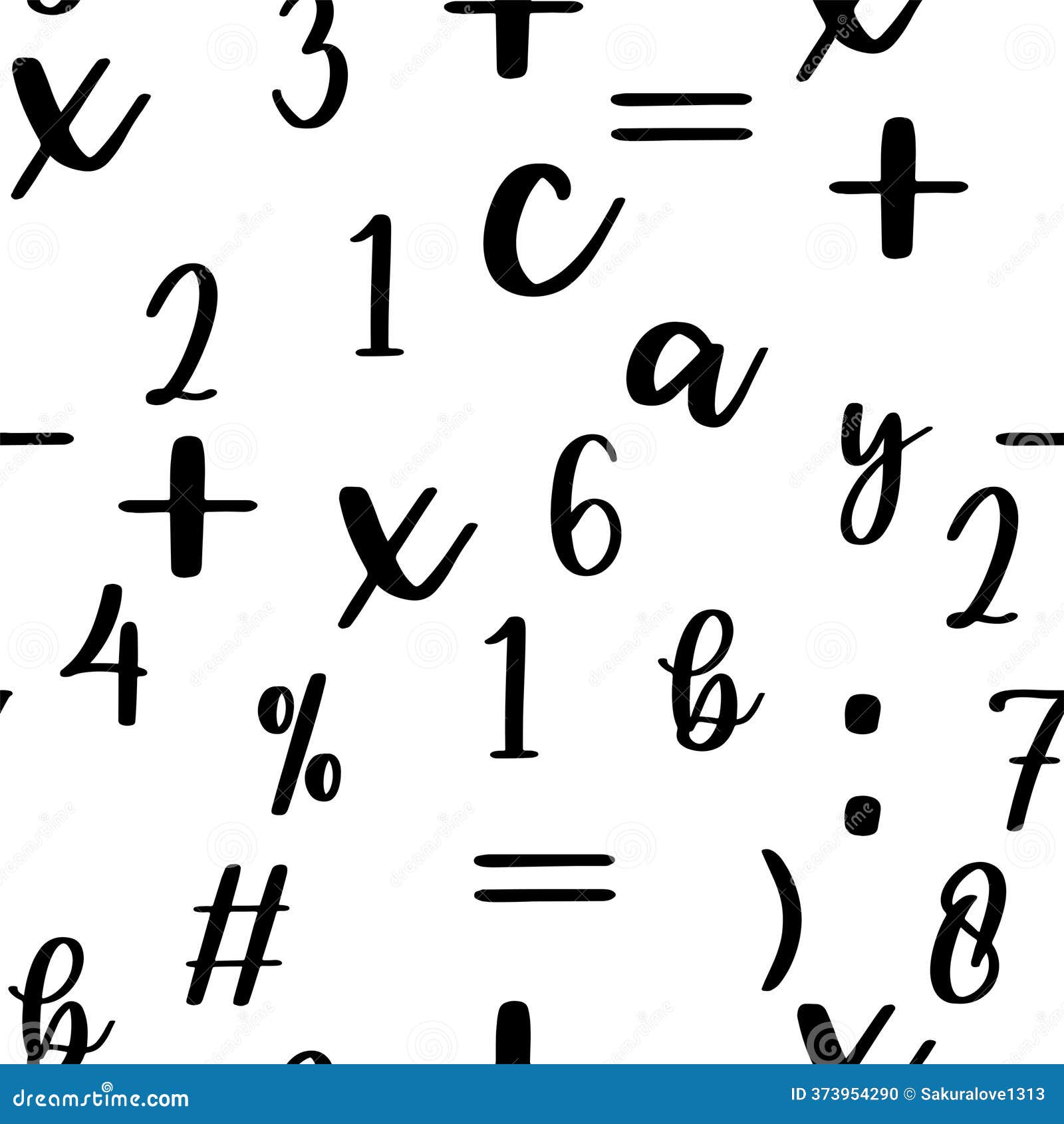 Seamless With Algebra Symbols For Background Cartoon Vector ...