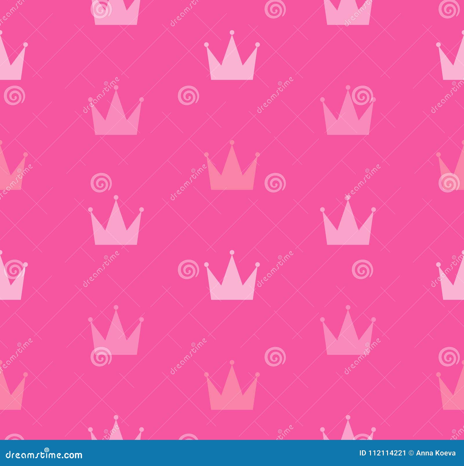 Seamless Pattern of Beauty Queen. Pink Glamorous Pattern with Crowns ...