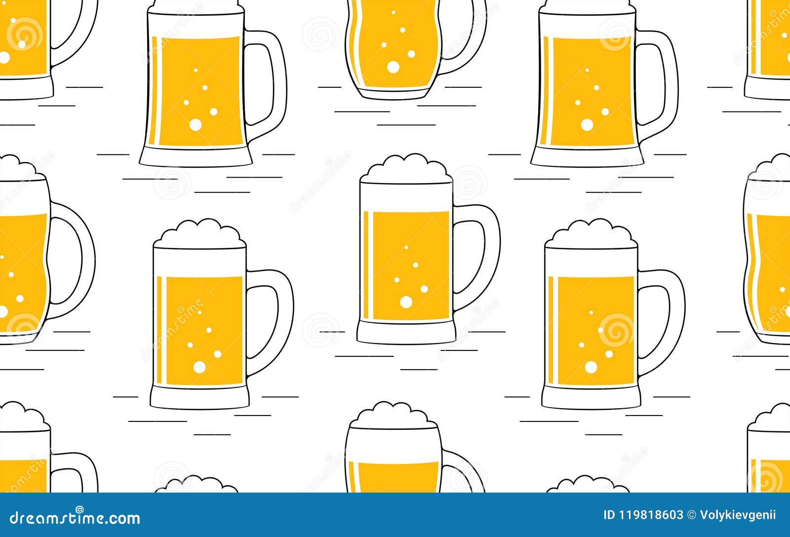 Beer seamless pattern stock vector. Illustration of hand - 119818603