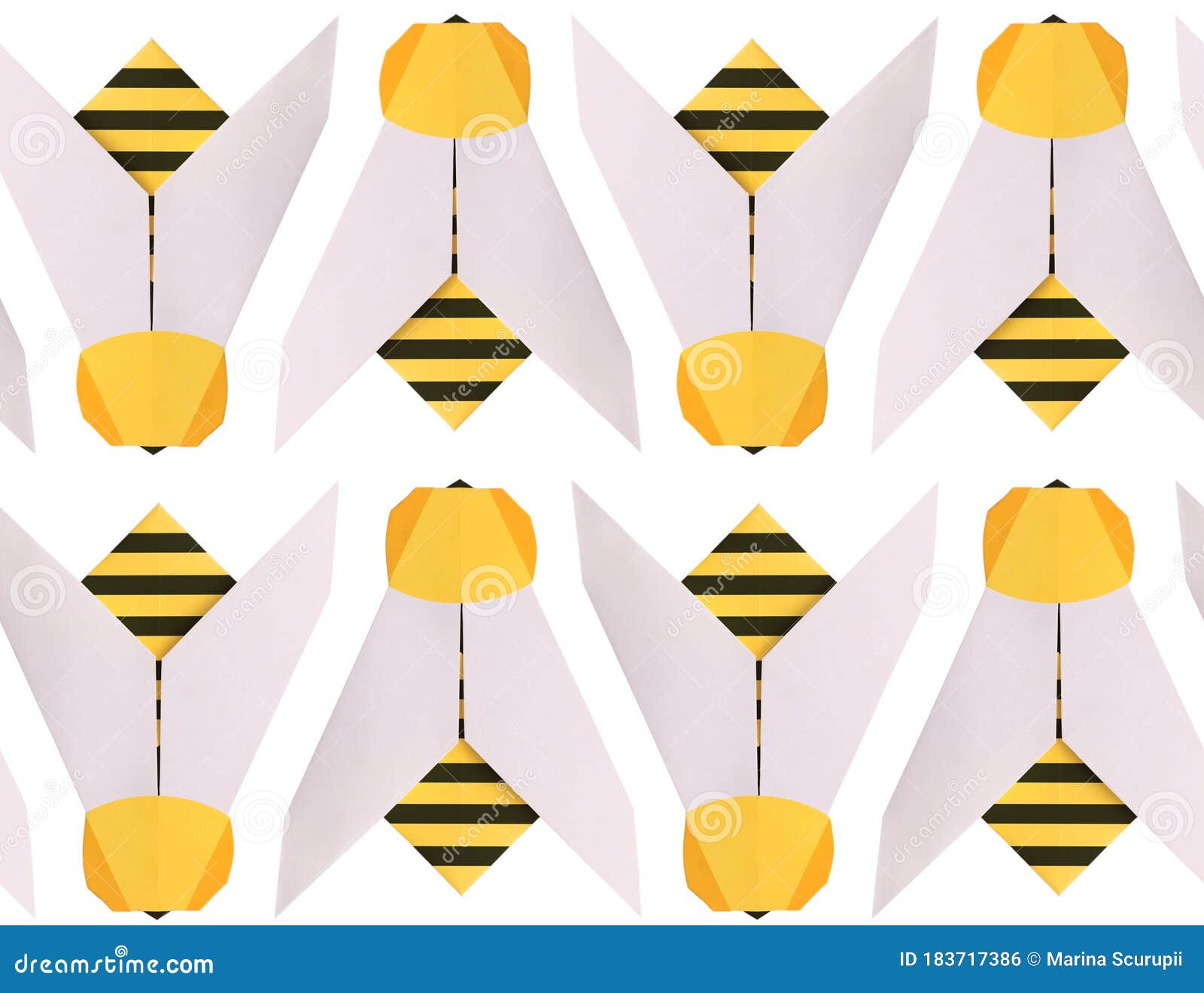 Seamless Pattern with Bees Geometric Pattern on a White Stock ...