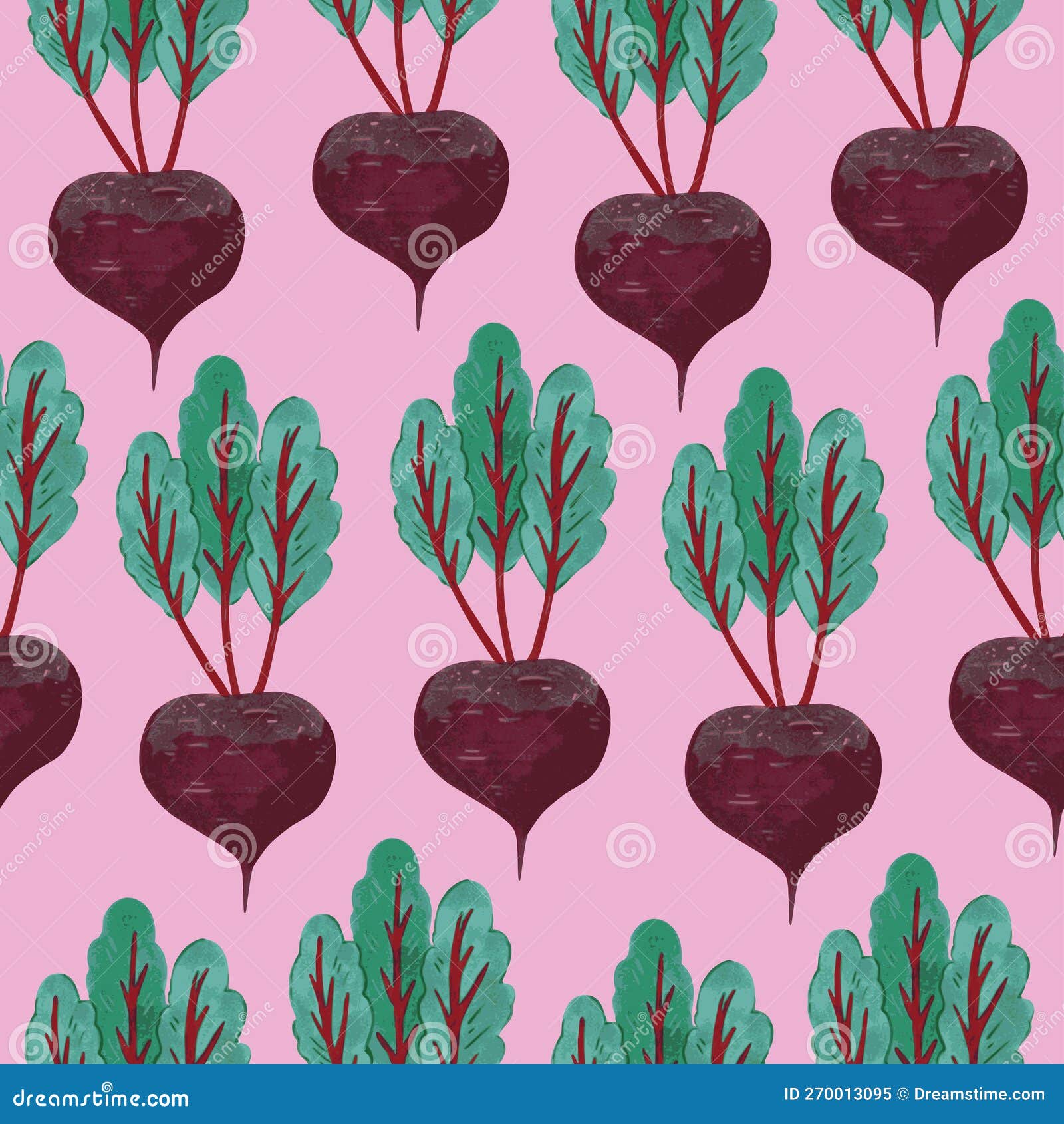 Seamless Pattern with Beet Vegetables. Vector Hand Drawn Detailed ...