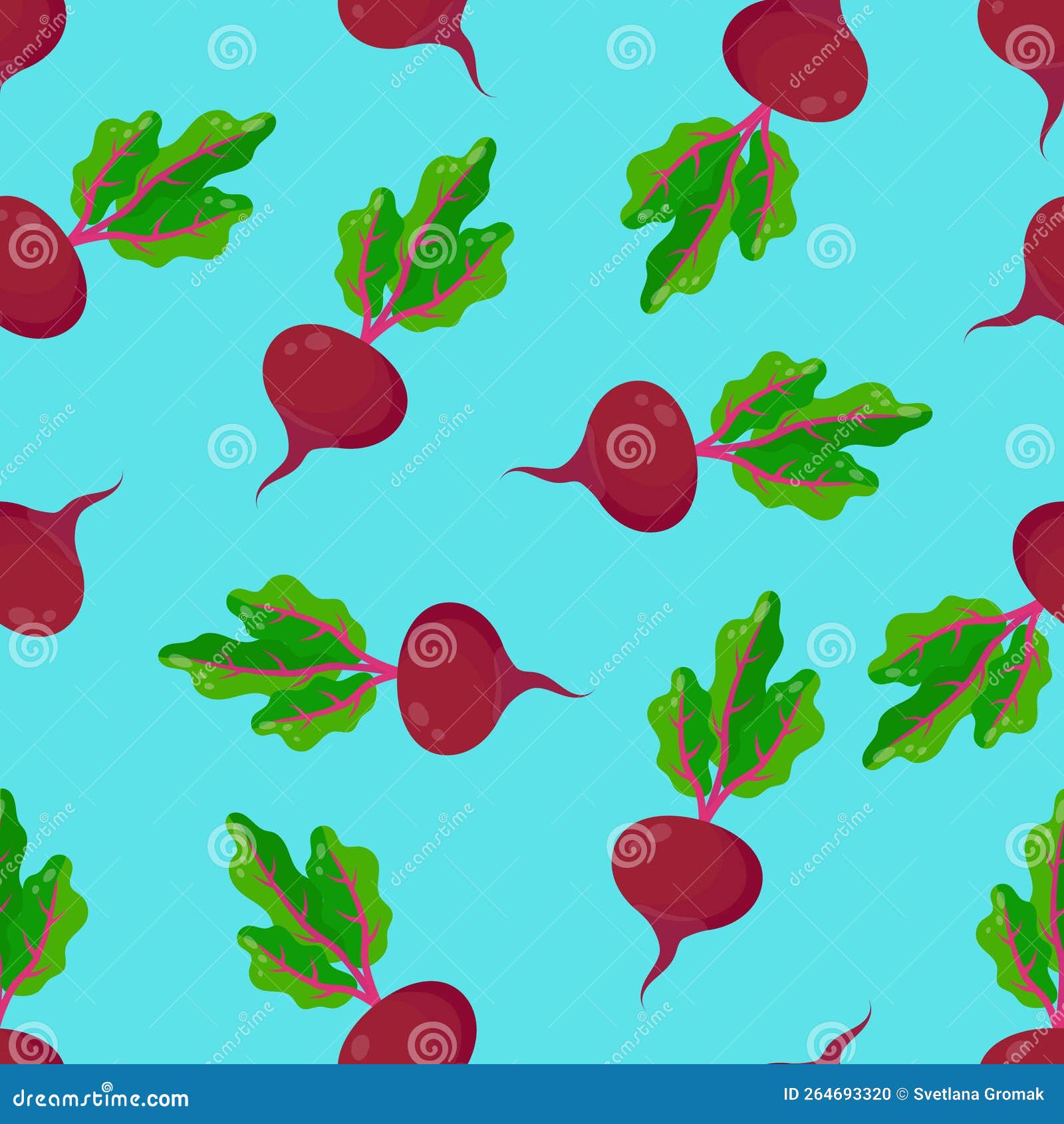 Seamless Pattern with Beetroot on a Blue Background. a Pattern with ...