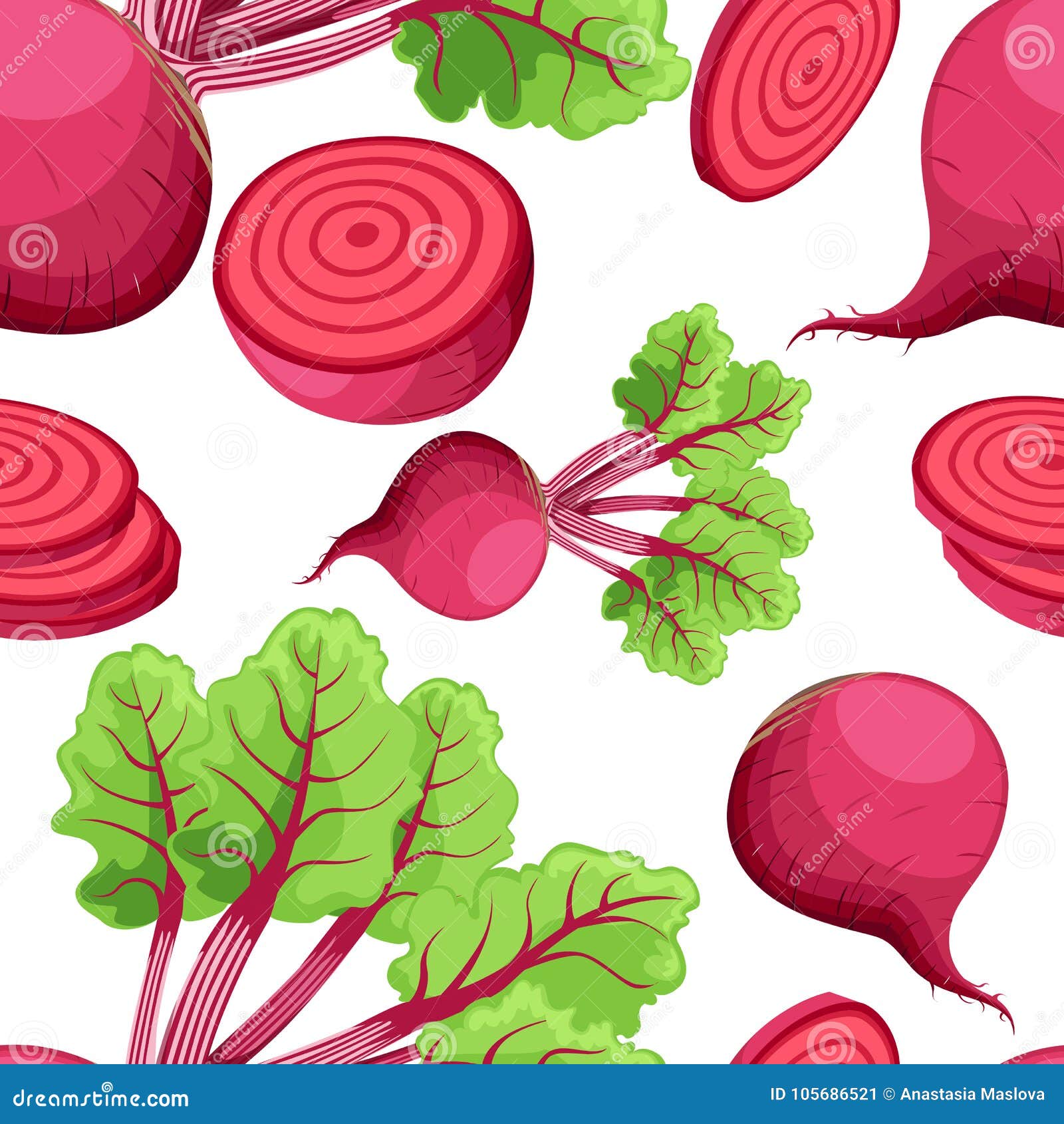 Seamless Pattern Beets with a Bundle of Leaves Useful Vegetables Flat ...