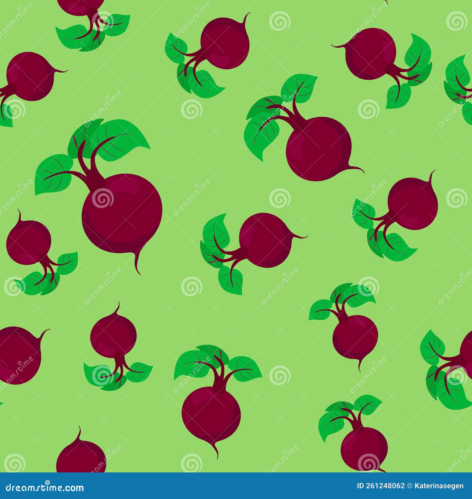 Seamless Pattern Beets on a Green Background. Vegetables in Cartoon ...