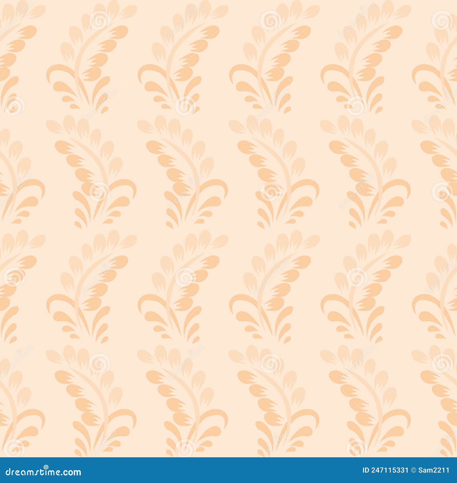 Seamless Pattern with Beige Abstract Flowers. Stock Vector ...