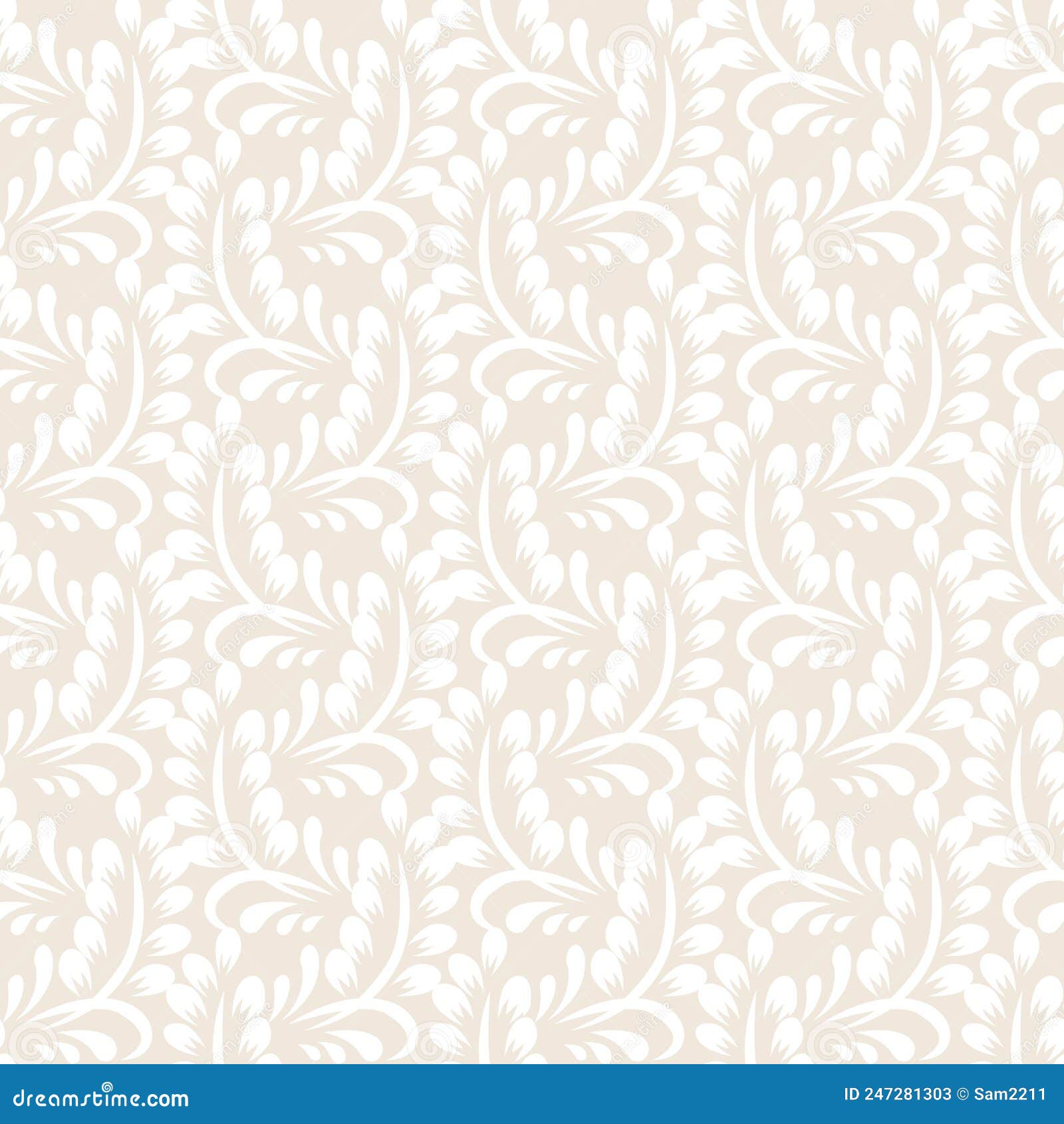 Seamless Pattern with Beige Abstract Flowers. Stock Vector ...
