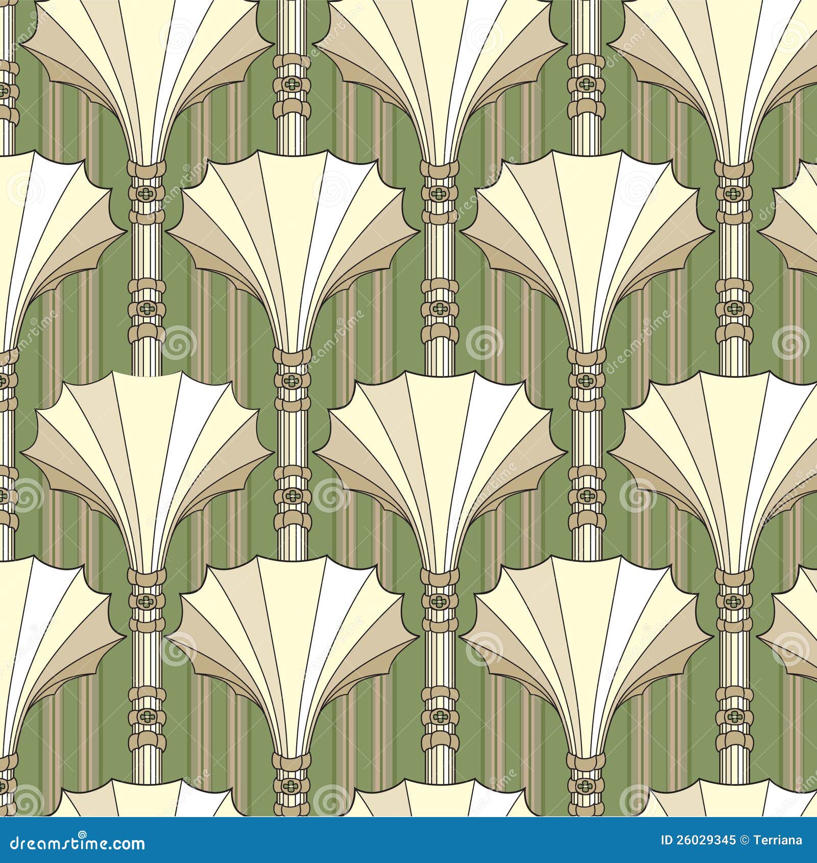 Seamless Pattern with Beige Floral Theme Stock Vector - Illustration of ...