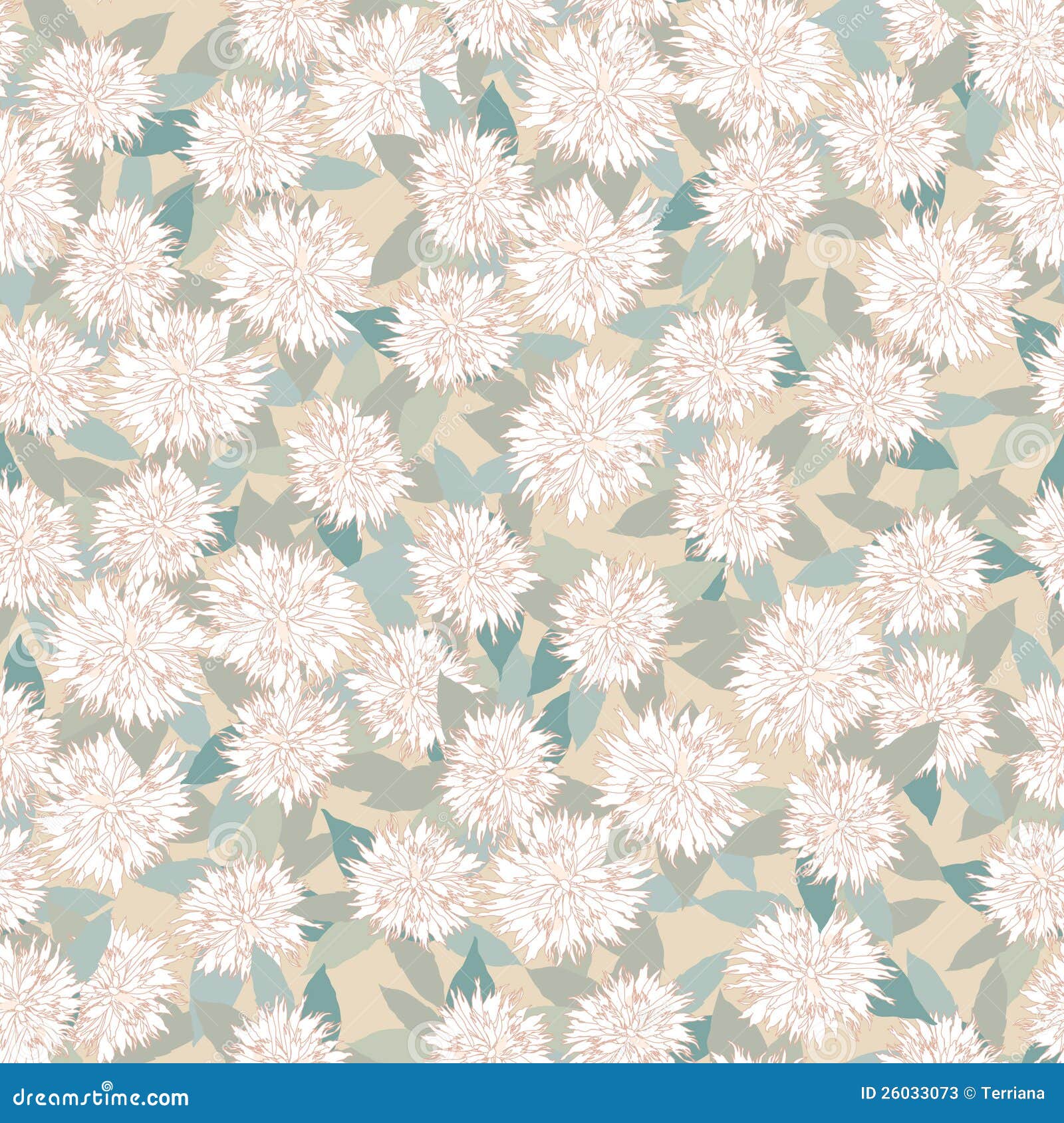 Seamless Pattern with Beige Floral Theme Stock Vector - Illustration of ...