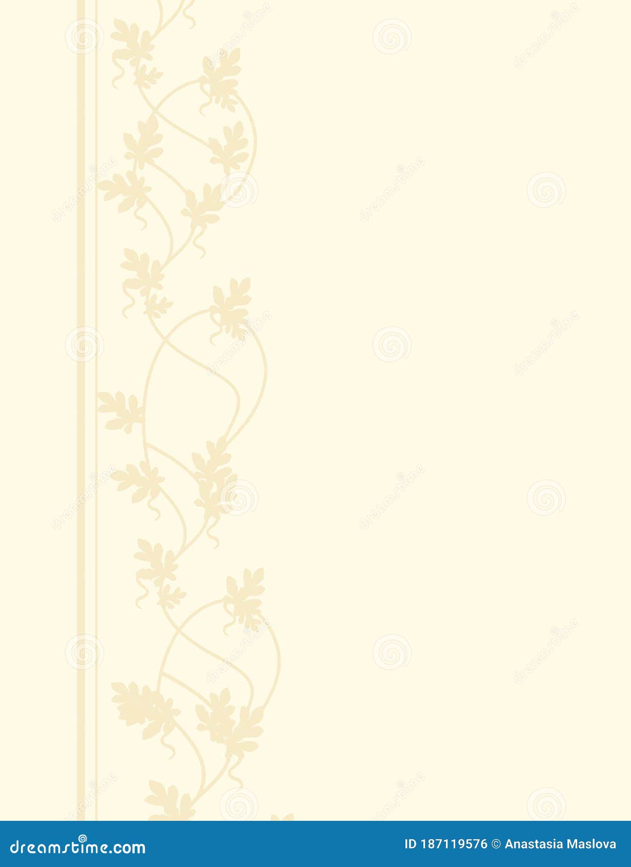 Seamless Pattern of Beige Wallpaper with Leaves Silhouettes Flat Vector ...