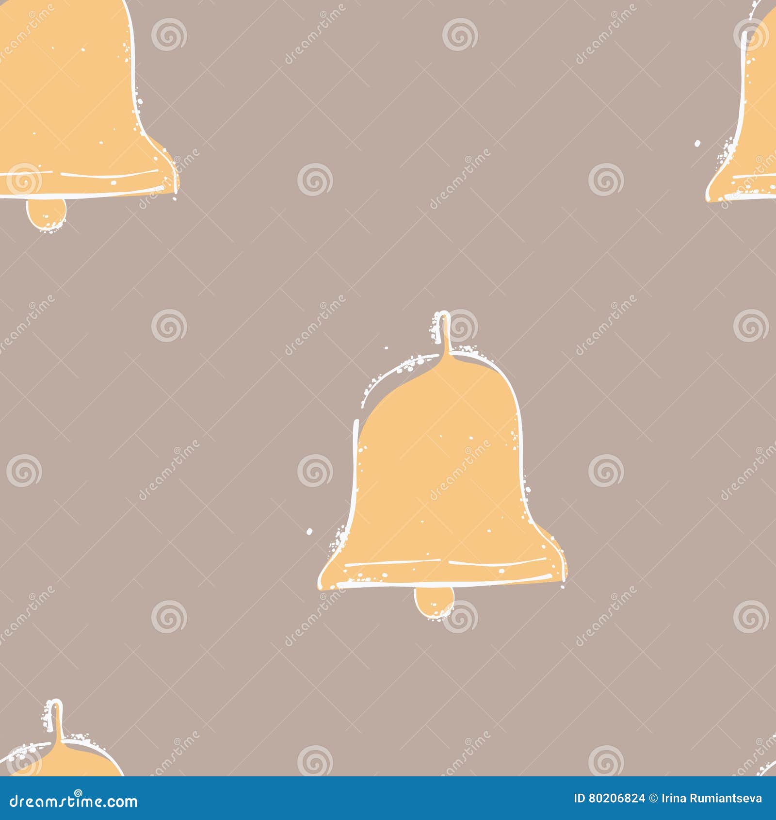 Seamless Pattern of a Bell. Stock Illustration - Illustration of black ...