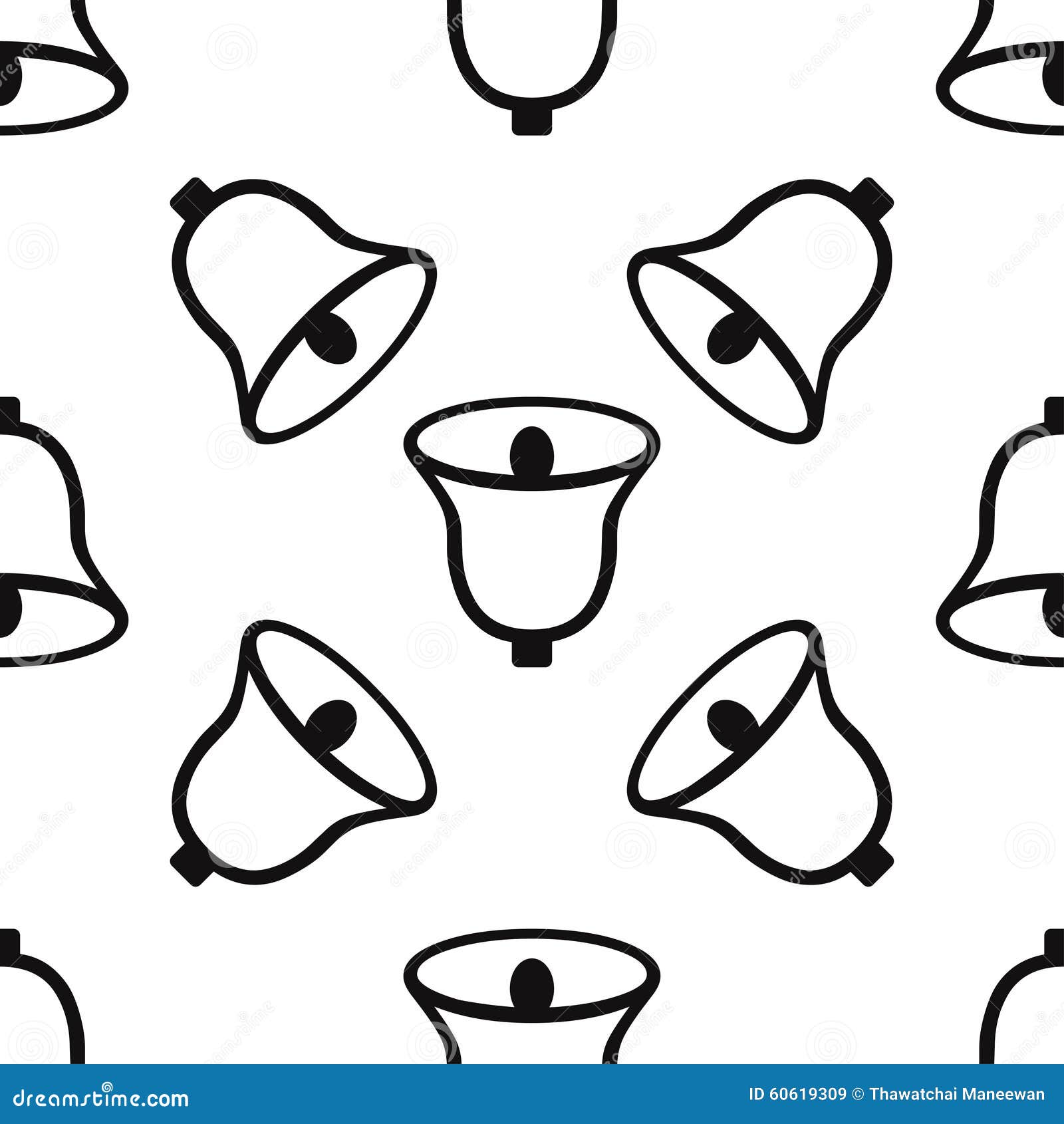 Seamless pattern with bell stock vector. Illustration of graphic - 60619309