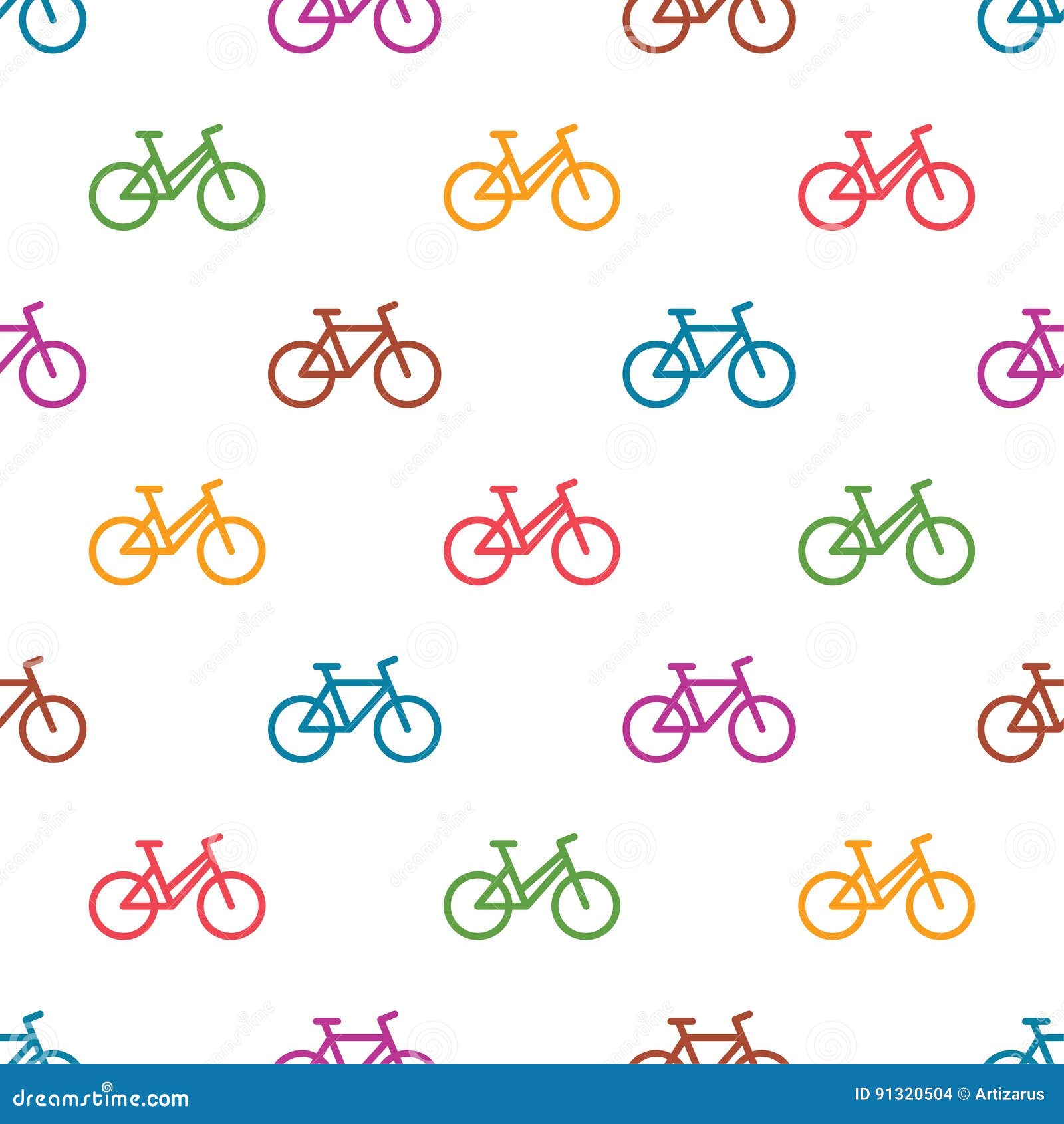 Seamless Pattern with Bikes Stock Vector - Illustration of texture ...
