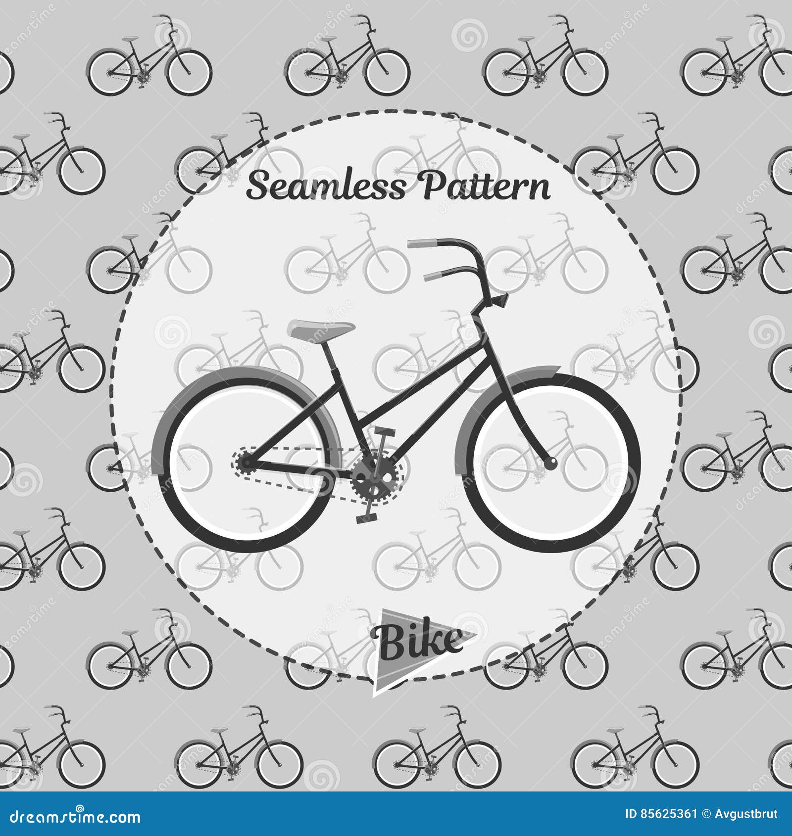 Seamless Pattern Bikes. Simple Illustration of Bicycle for Web and ...