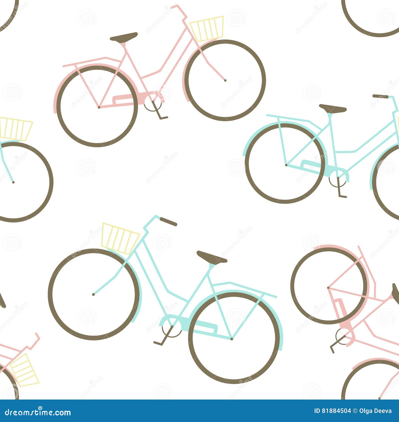 Seamless Pattern with Bikes Stock Vector - Illustration of happy, cycle ...
